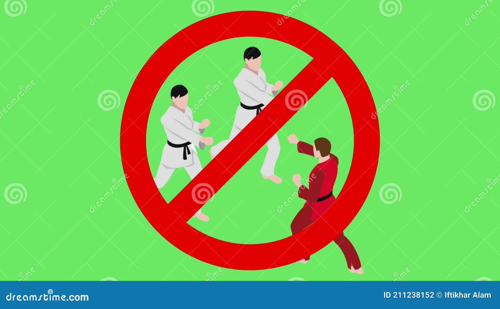 No Fighting, No Fighting Sign Close Up with a Green Screen Animation ...