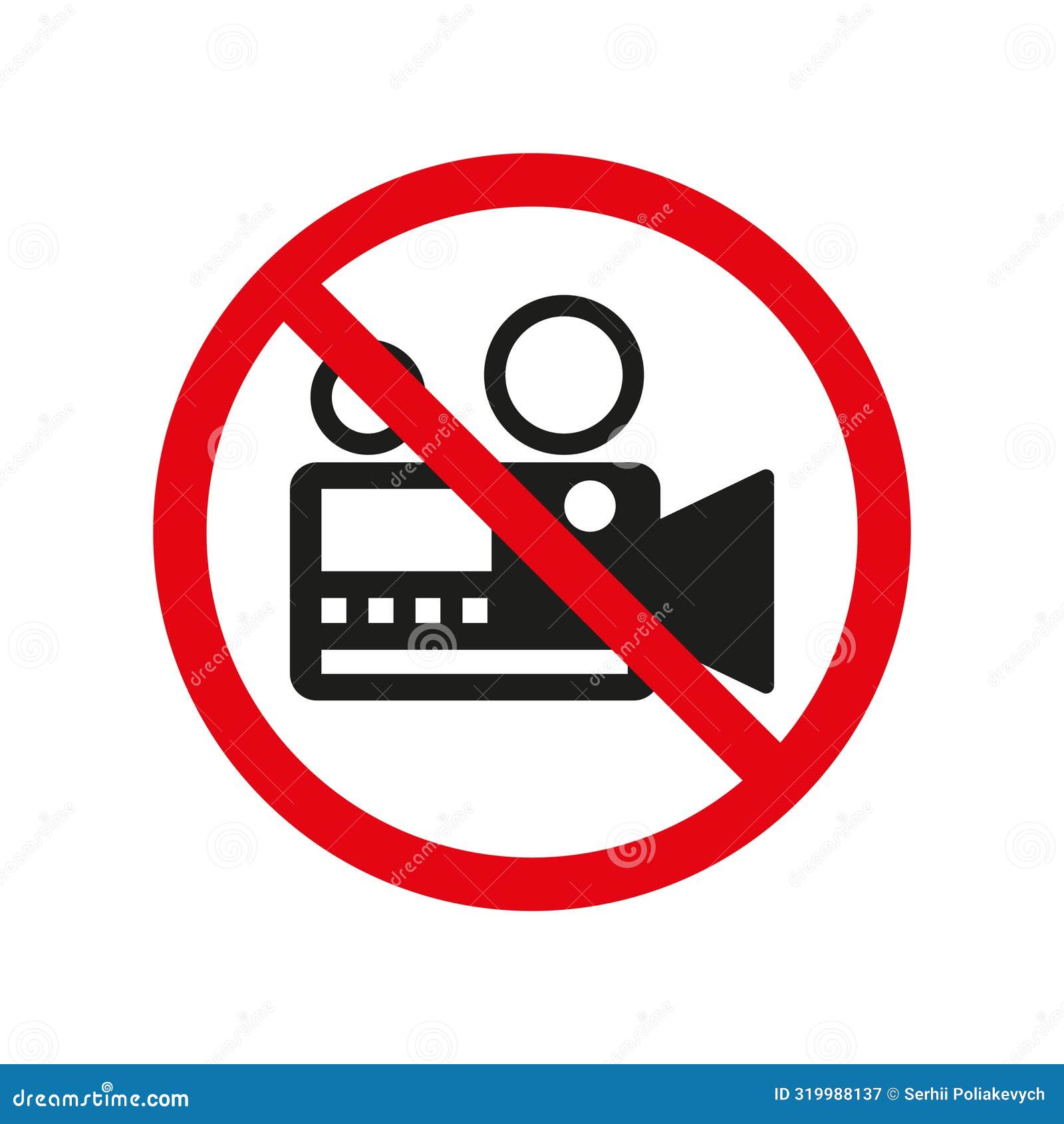 No Filming Allowed Sign. Vector Prohibition Icon Stock Vector ...