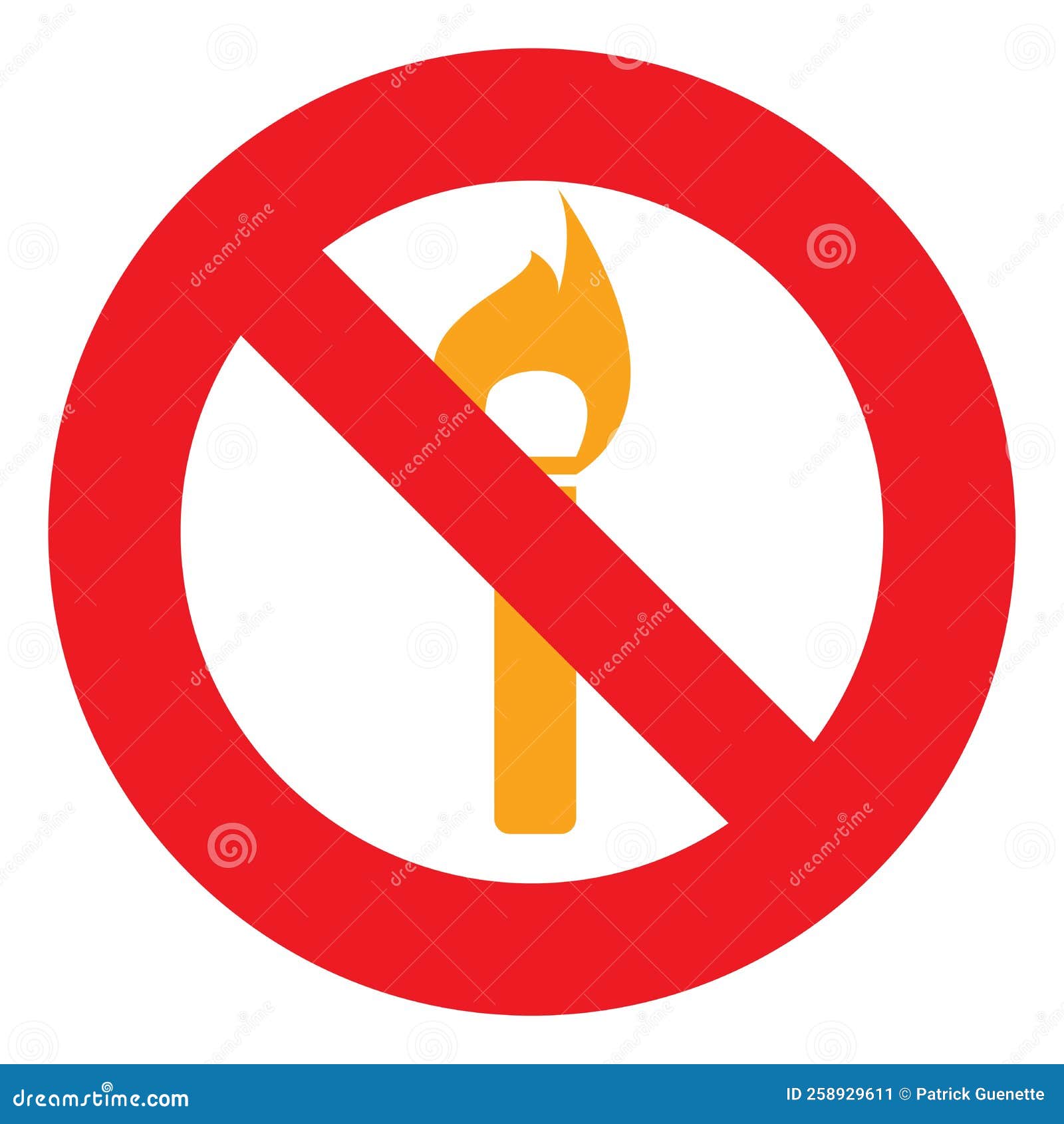 No fire allowed, icon stock vector. Illustration of design - 258929611
