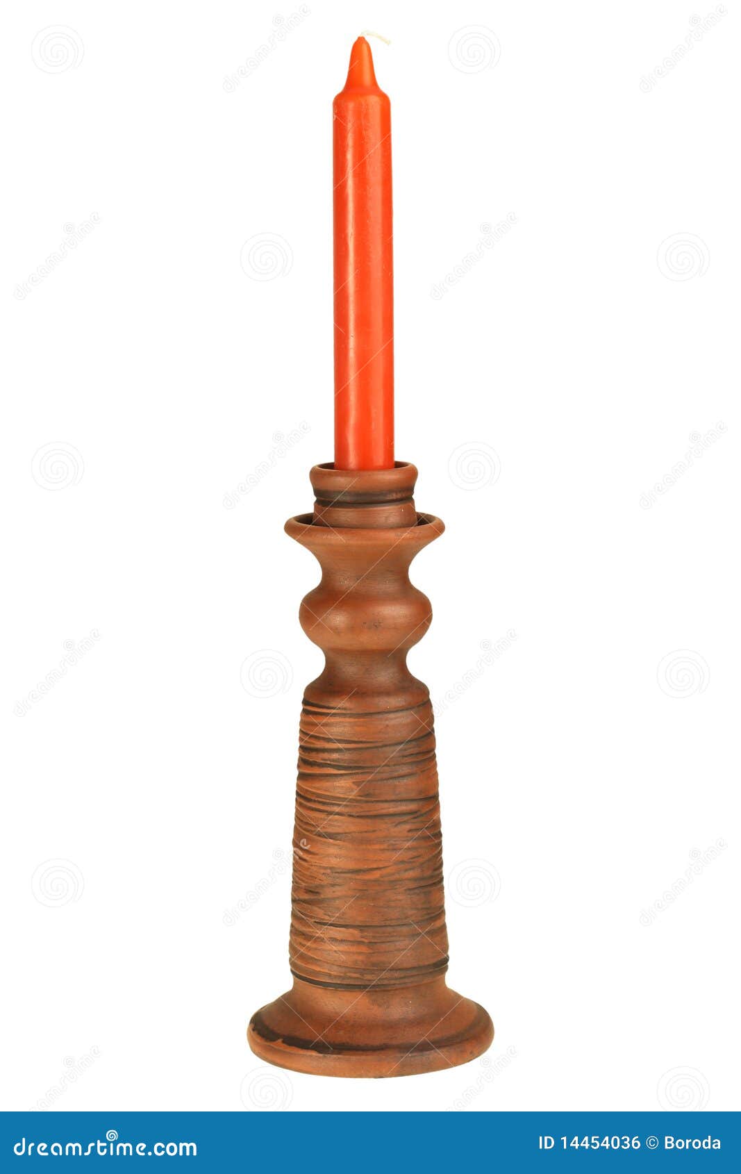 Only No-fire Candle in Candlestick Stock Photo - Image of holiday ...