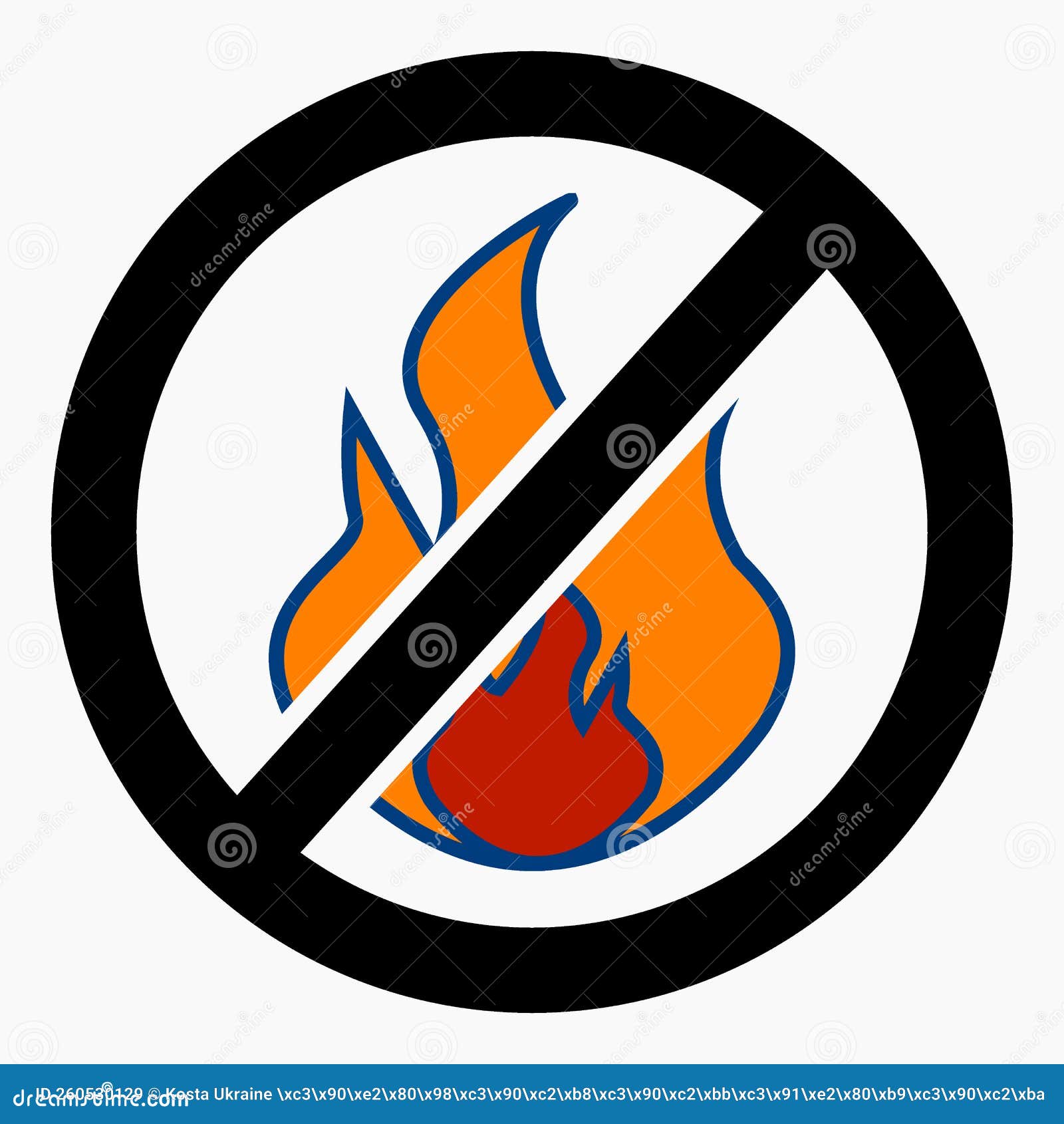 No Fire Icon. Dangerous Fire Stock Vector - Illustration of allowed ...