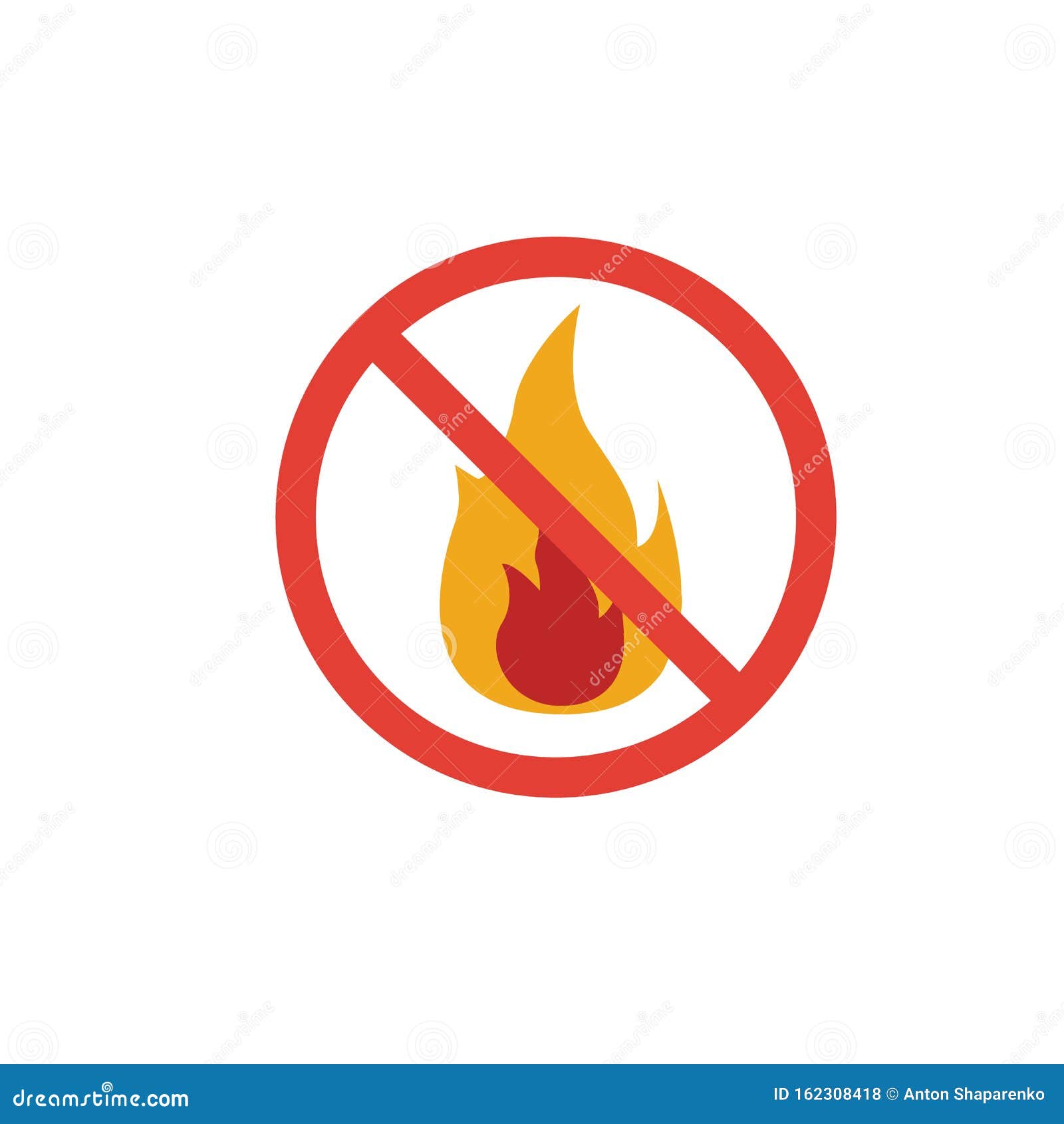 No Fire Icon. Simple Flat Element from Fire Safety Collection Stock ...