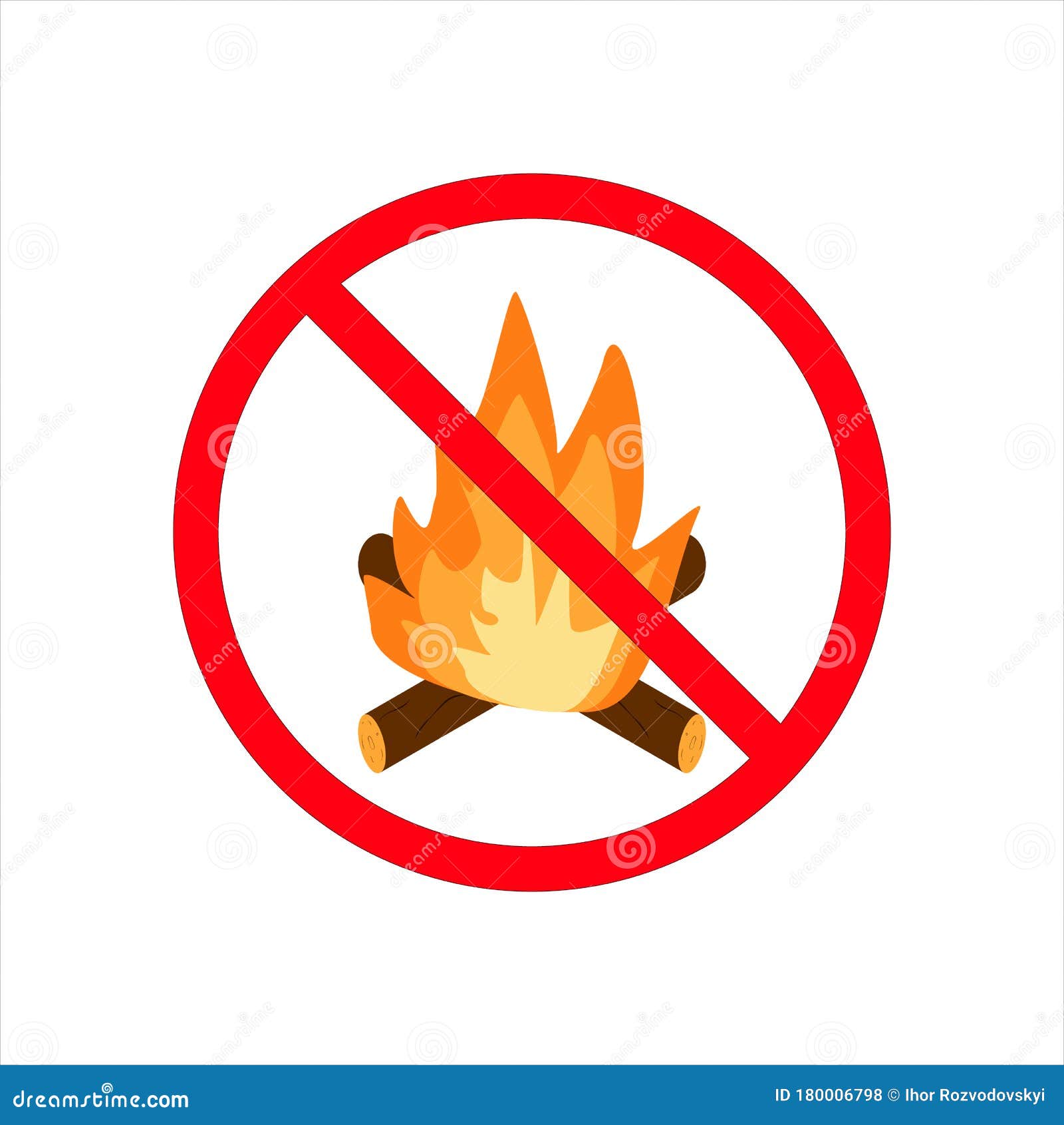 No Fire Icon, Vector Illustration. Flat Design Style Stock Illustration ...