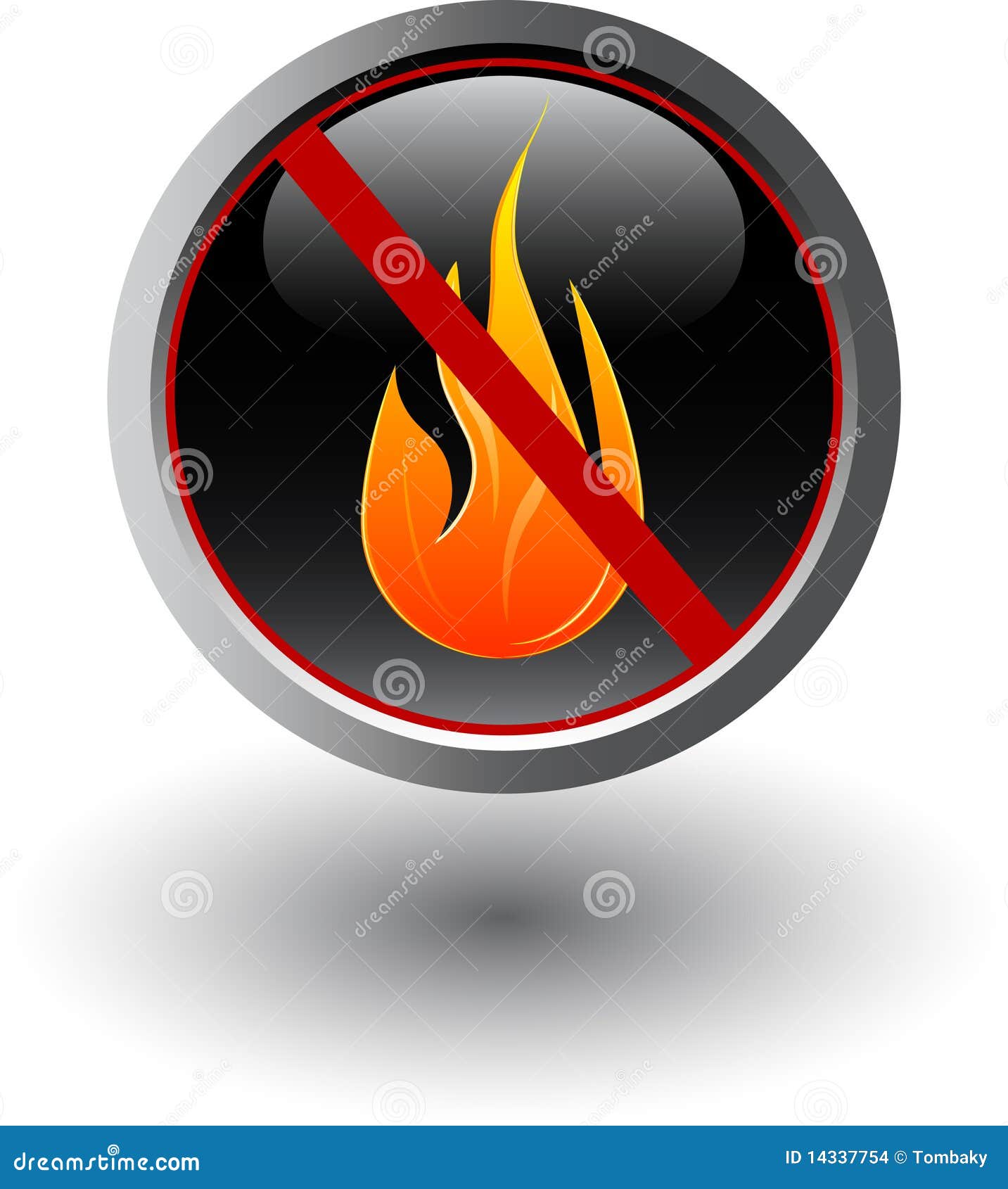 No fire sign stock vector. Illustration of concept, restricted - 14337754