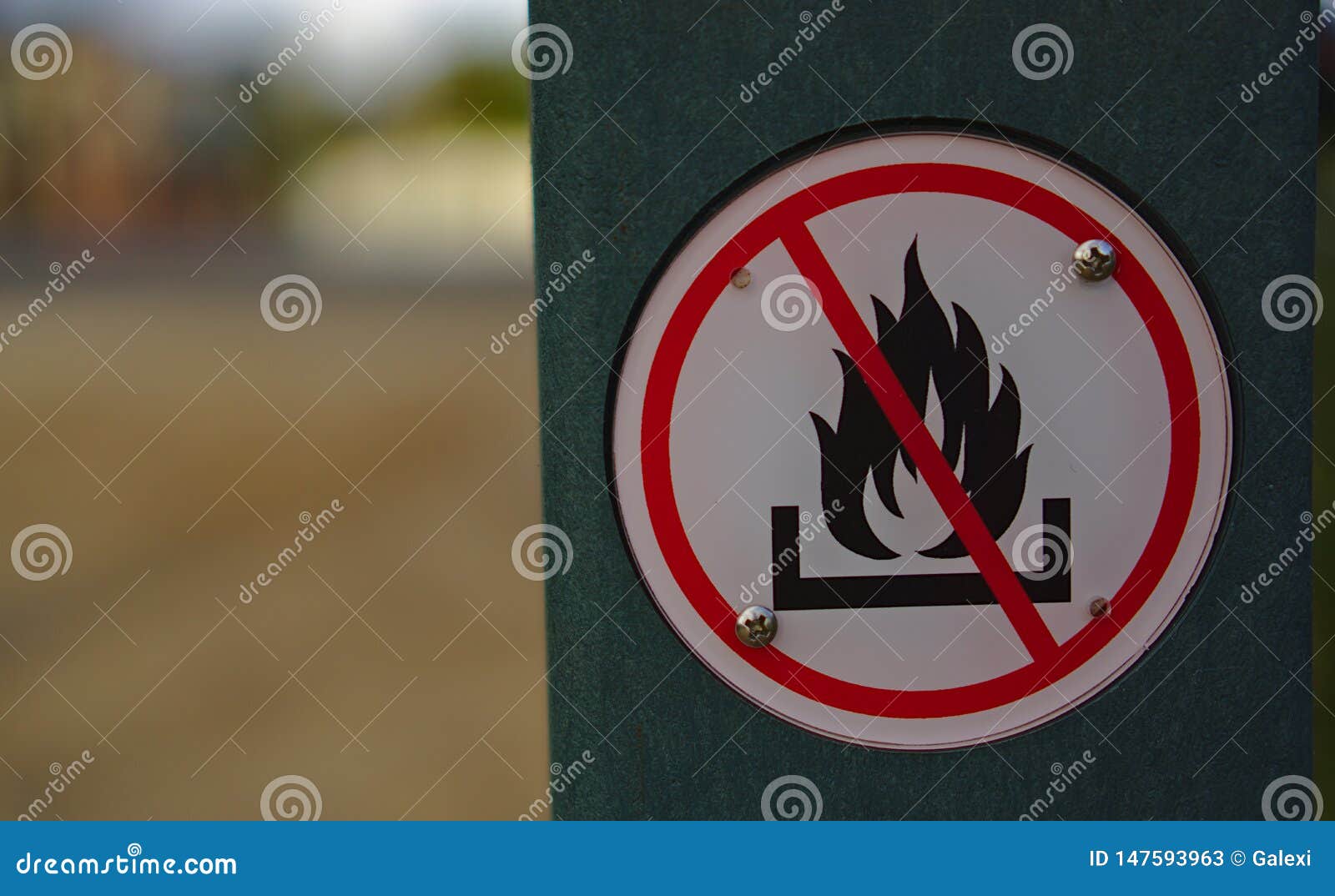 No fire sign stock image. Image of forbidden, bollard - 147593963