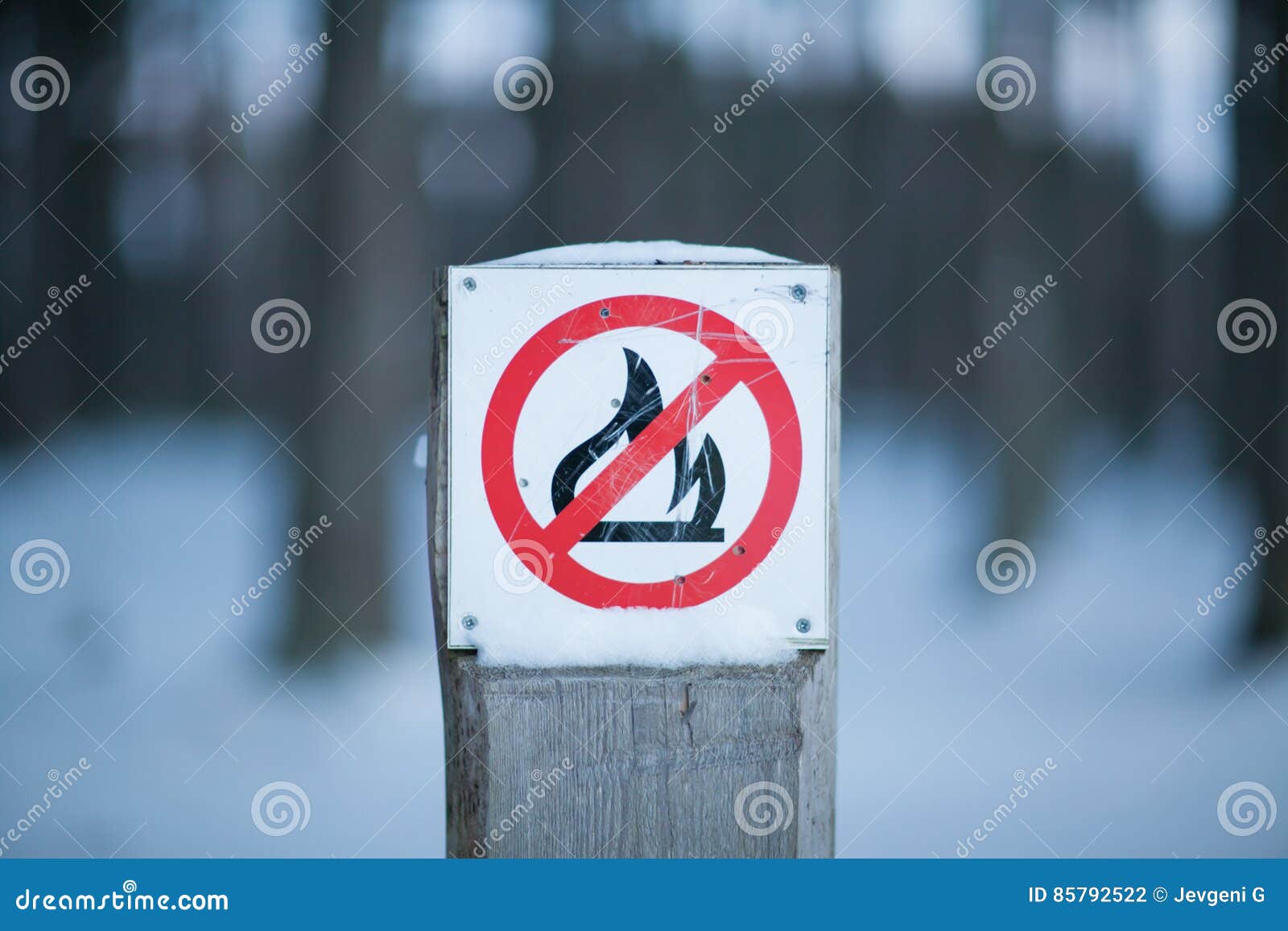 No Fire sign. stock illustration. Illustration of warning - 85792522