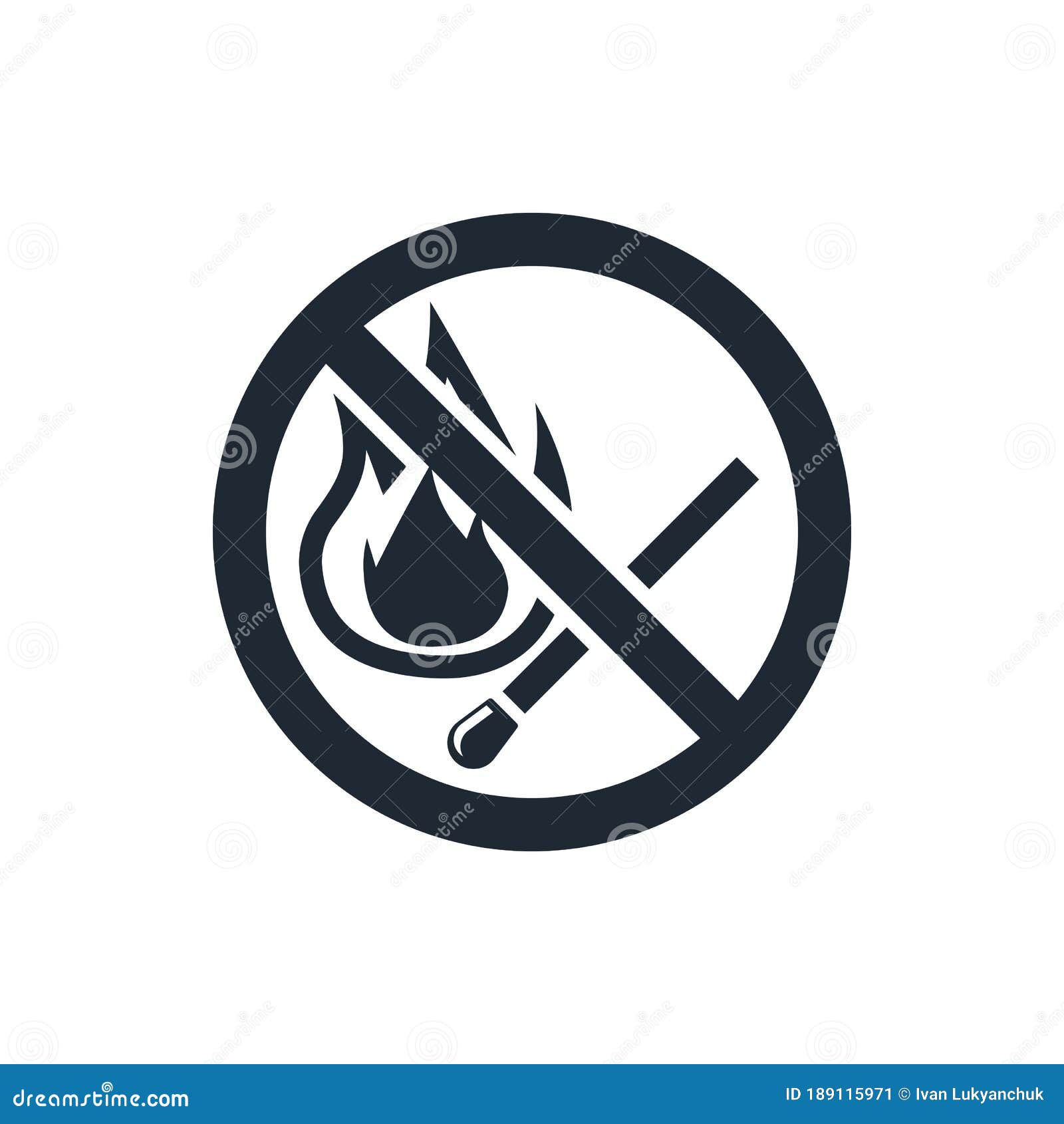 No fire sign icon stock vector. Illustration of allowed - 189115971