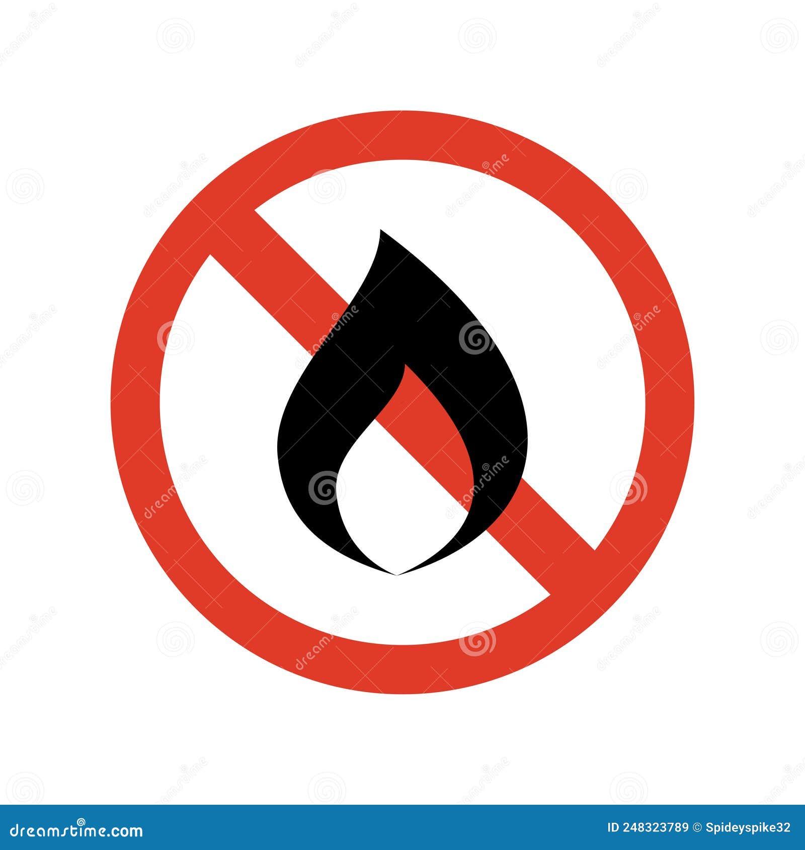 No Fire Sign. Isolated Vector Illustration Stock Illustration ...