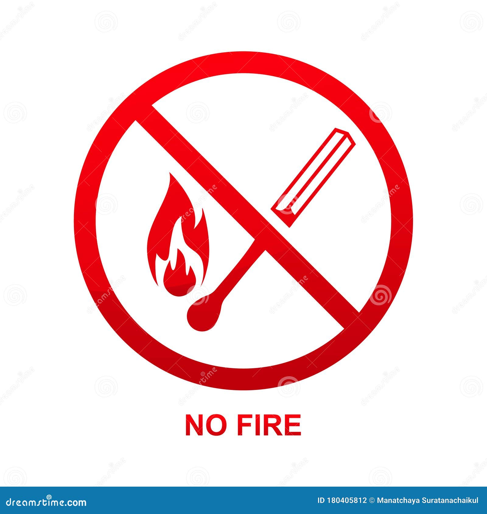 No Fire Sign Isolated on White Background Stock Vector - Illustration ...