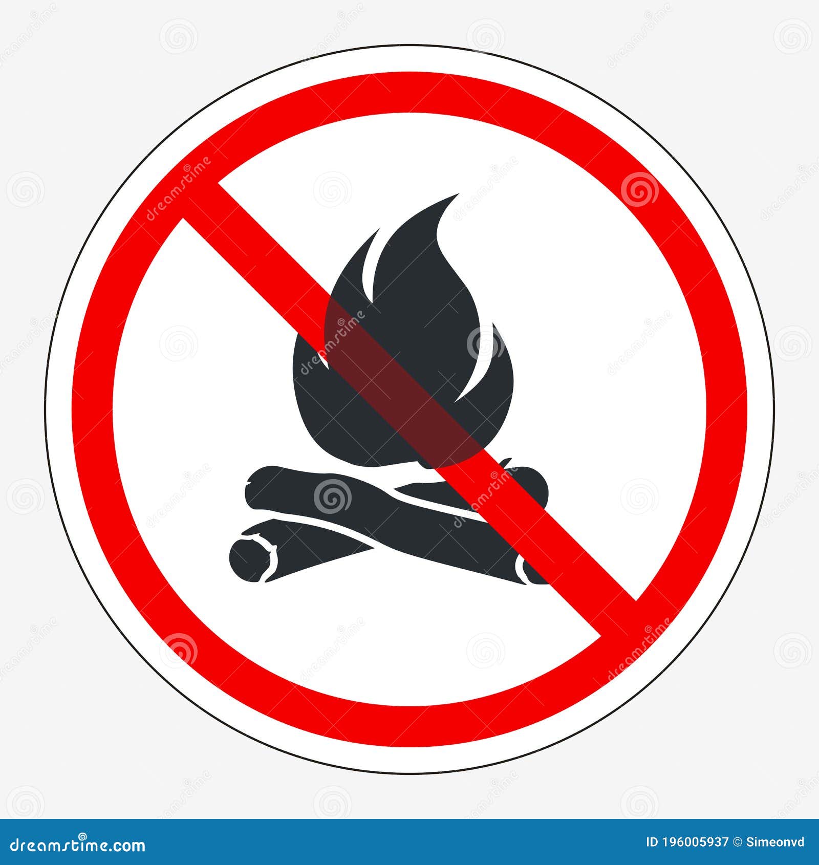 No Fire Sign. Sign Prohibiting Open Flames Stock Vector - Illustration ...