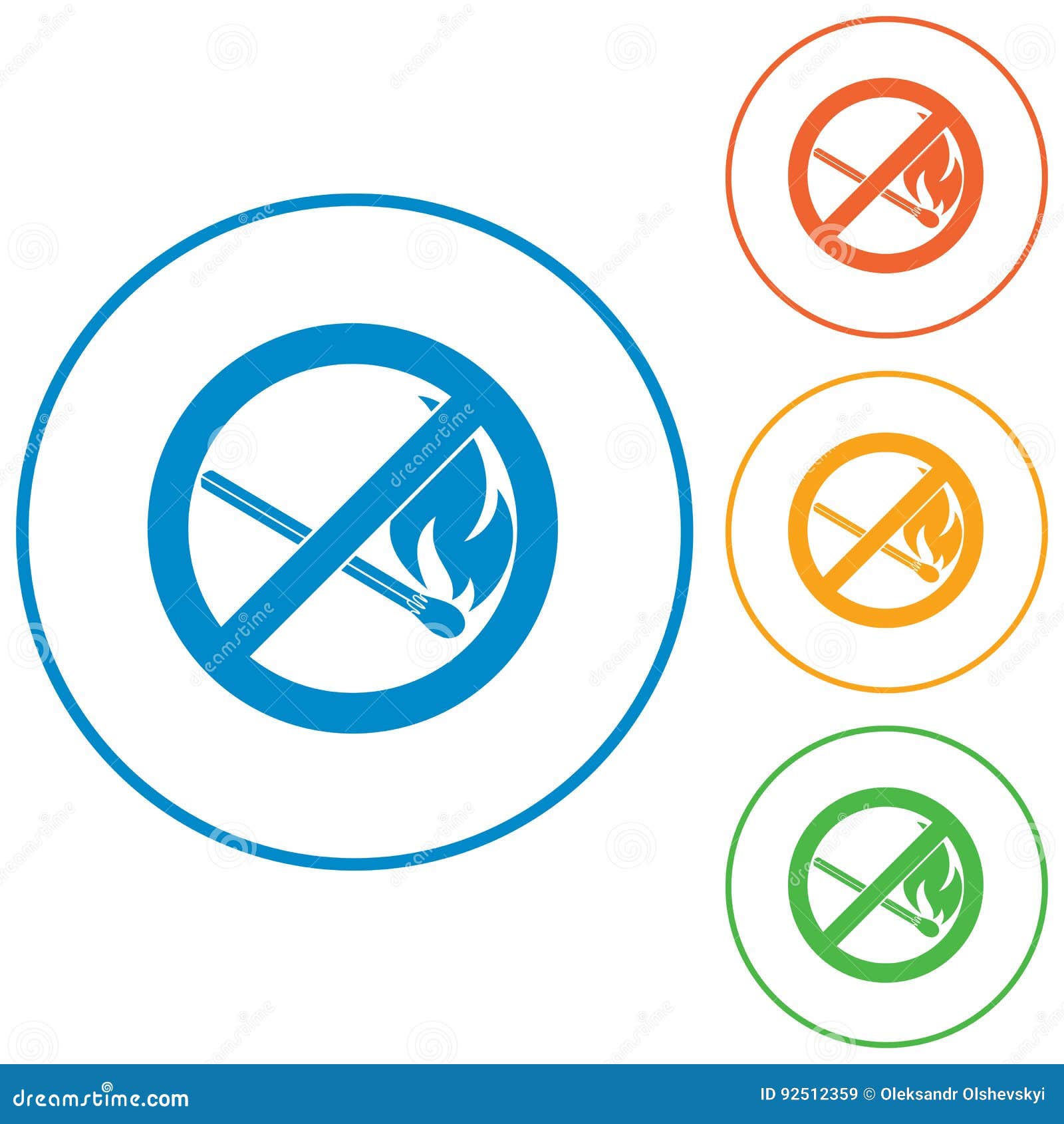 No Fire Sign. Prohibition Open Flame Symbol Stock Vector - Illustration ...