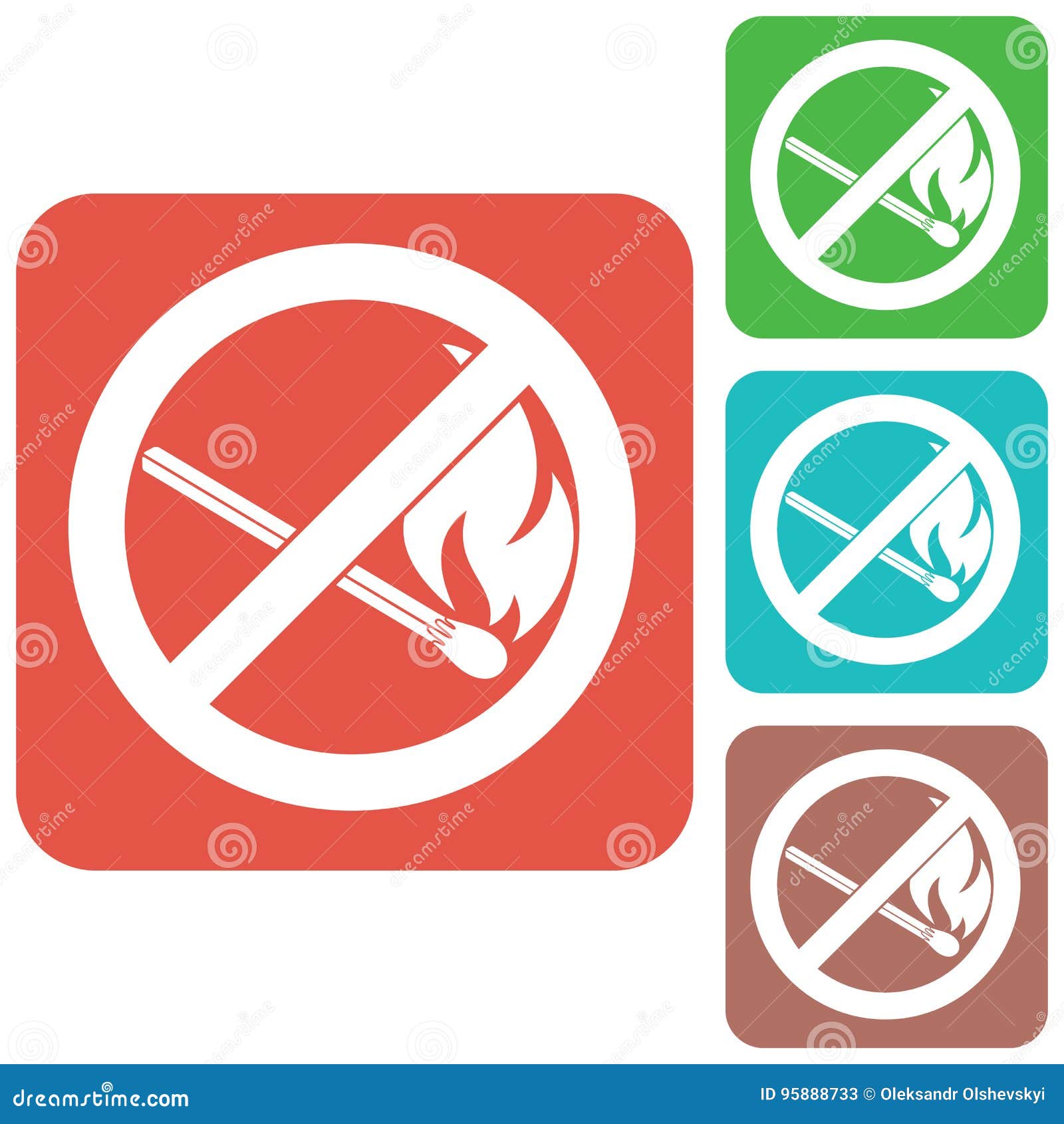 No Fire Sign. Prohibition Open Flame Symbol Stock Vector - Illustration ...