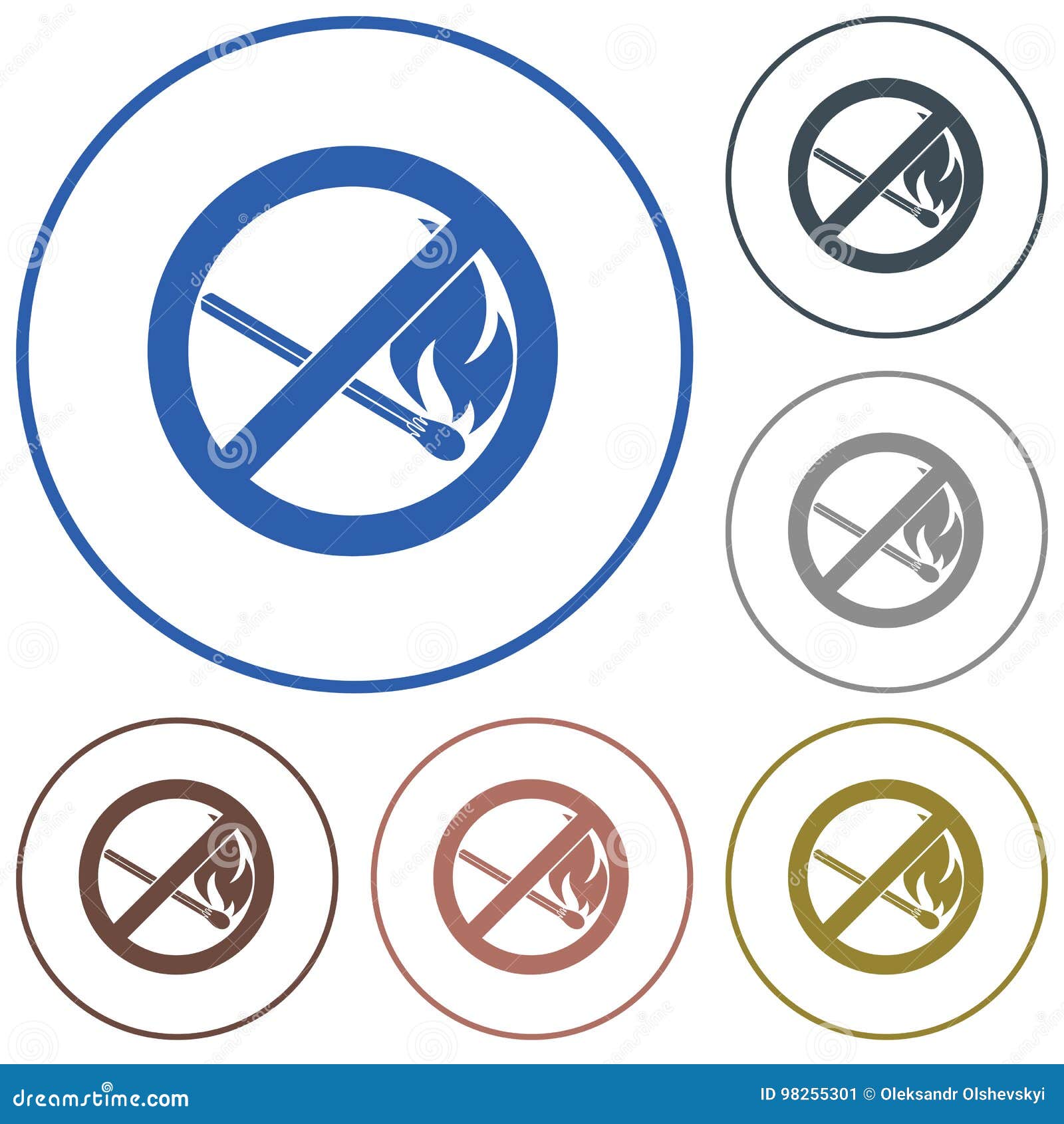 No Fire Sign. Prohibition Open Flame Symbol Stock Vector - Illustration ...