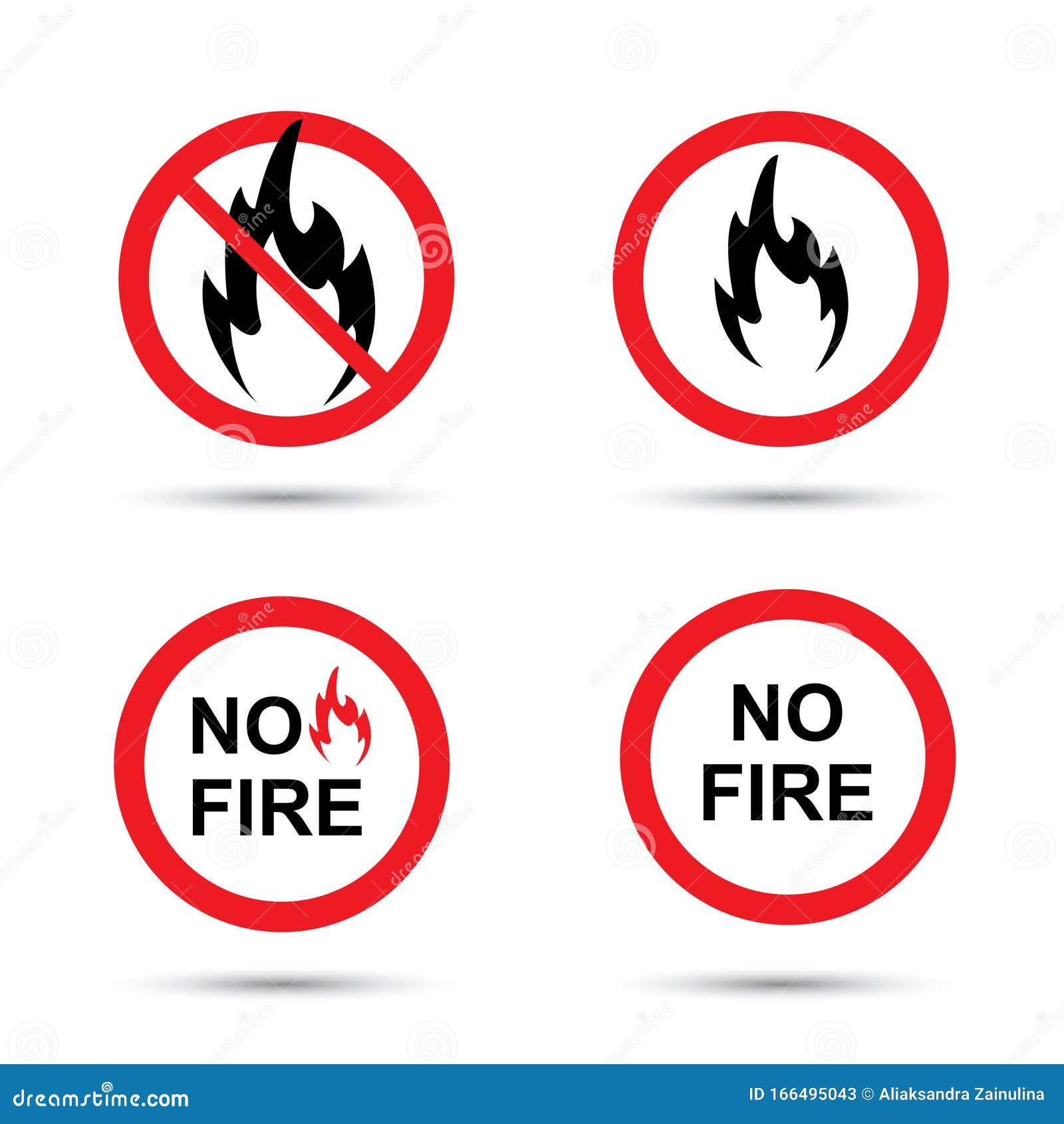 No fire sign set stock vector. Illustration of ingredient - 166495043