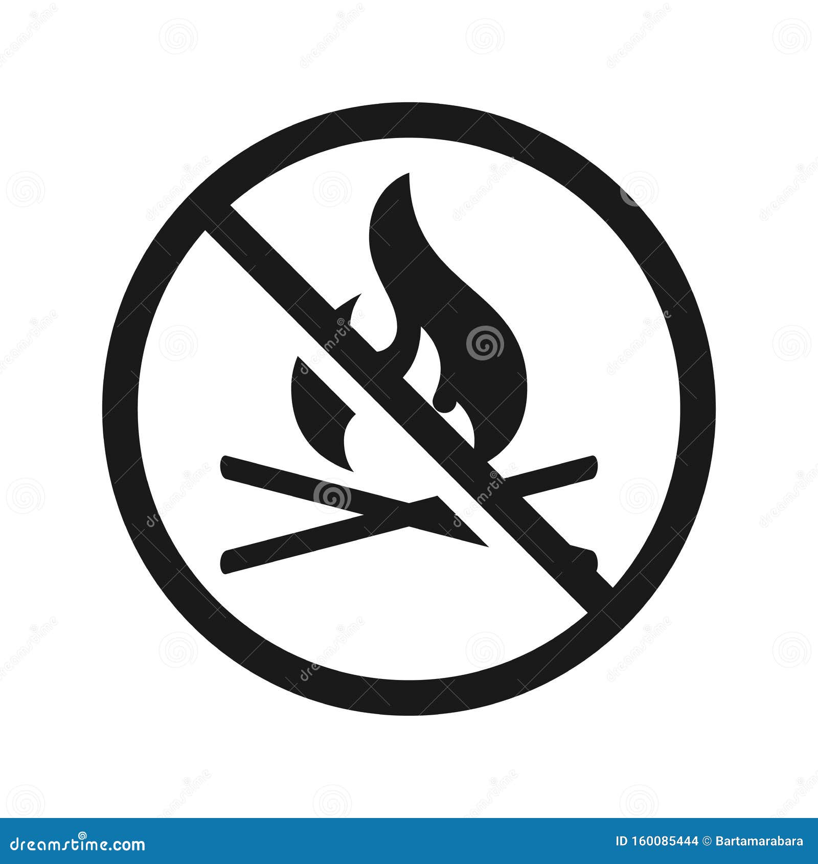 No fire sign. Vector stock vector. Illustration of hazard - 160085444