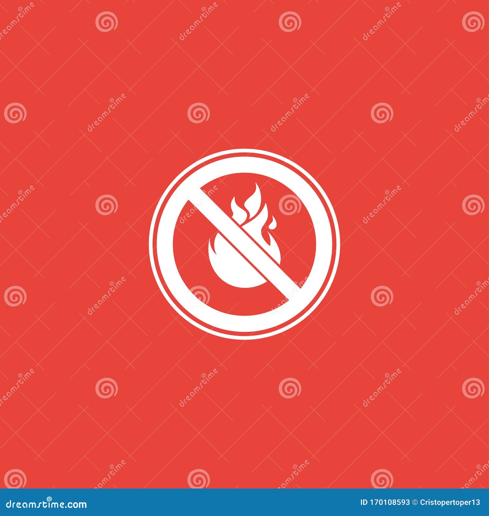 No fire sign vector stock vector. Illustration of information - 170108593