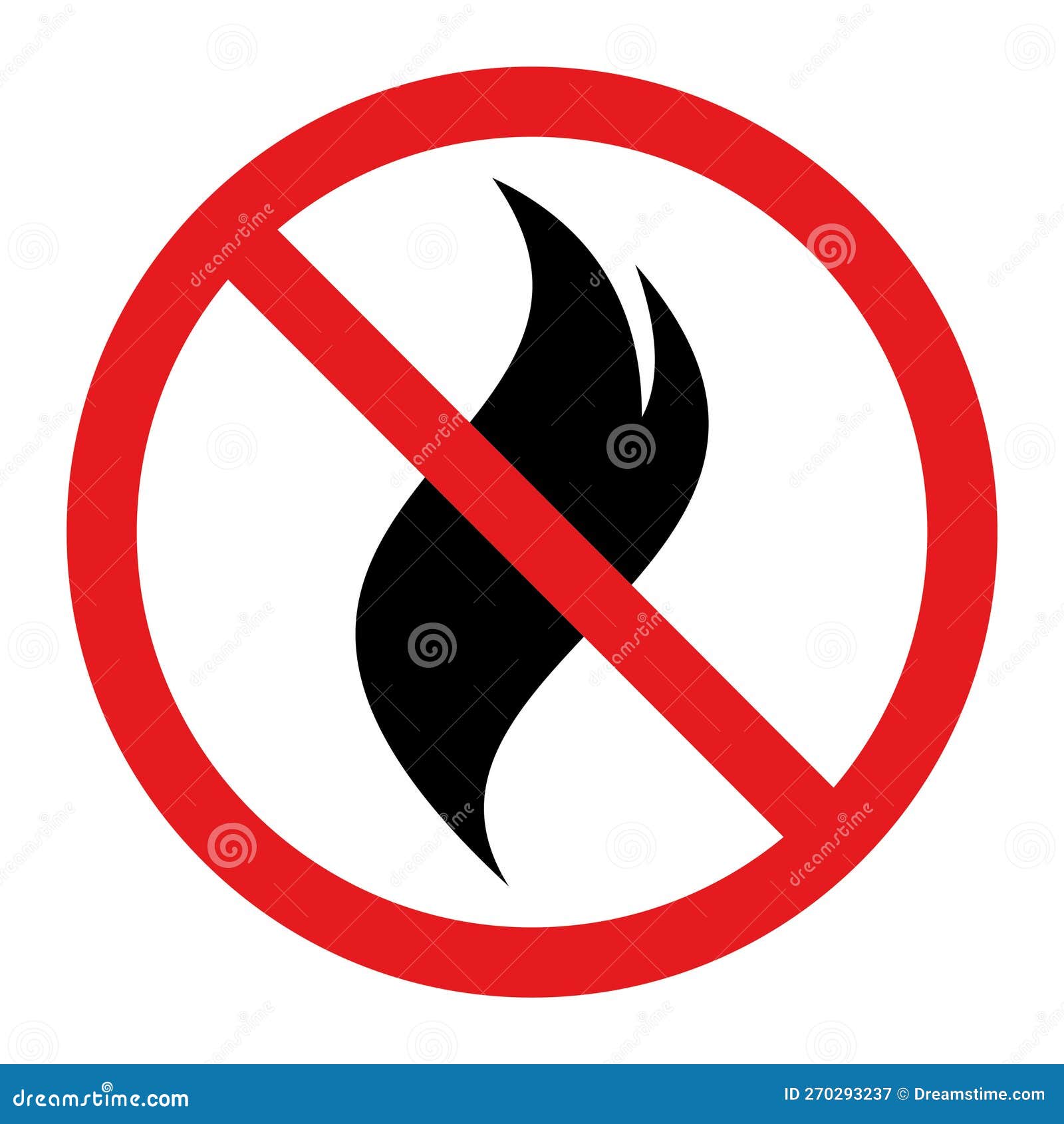 No Fire Symbol Vector Illustration. Stock Illustration - Illustration ...