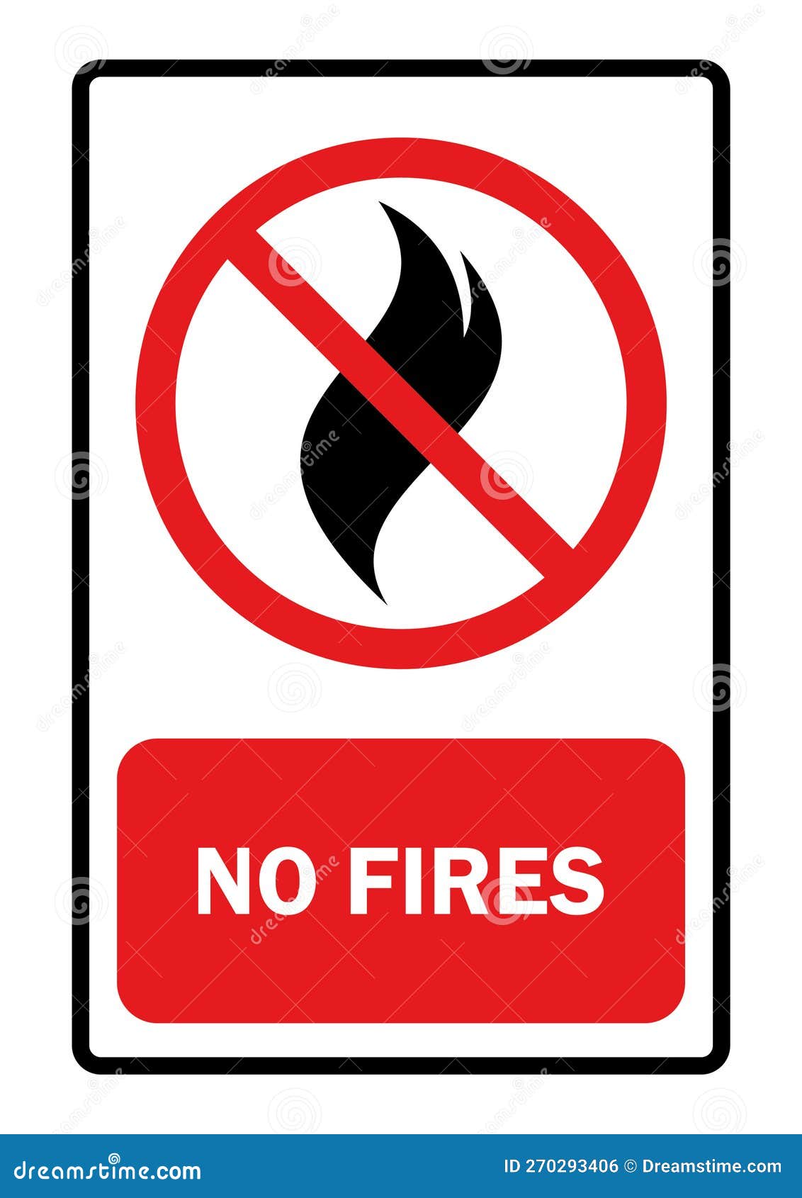 No Fire Symbol Vector Illustration. Stock Illustration - Illustration ...