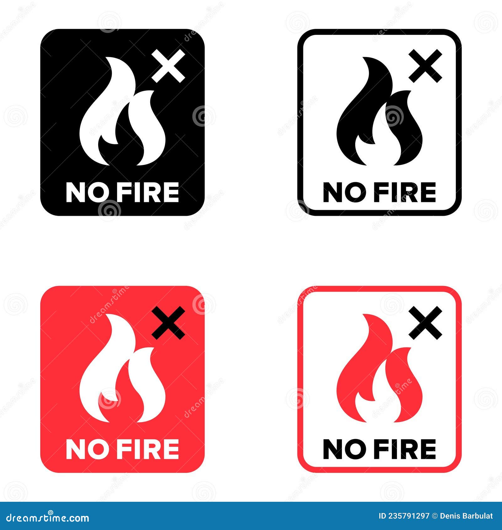 No Fire Vector Information Sign Stock Vector - Illustration of flame ...