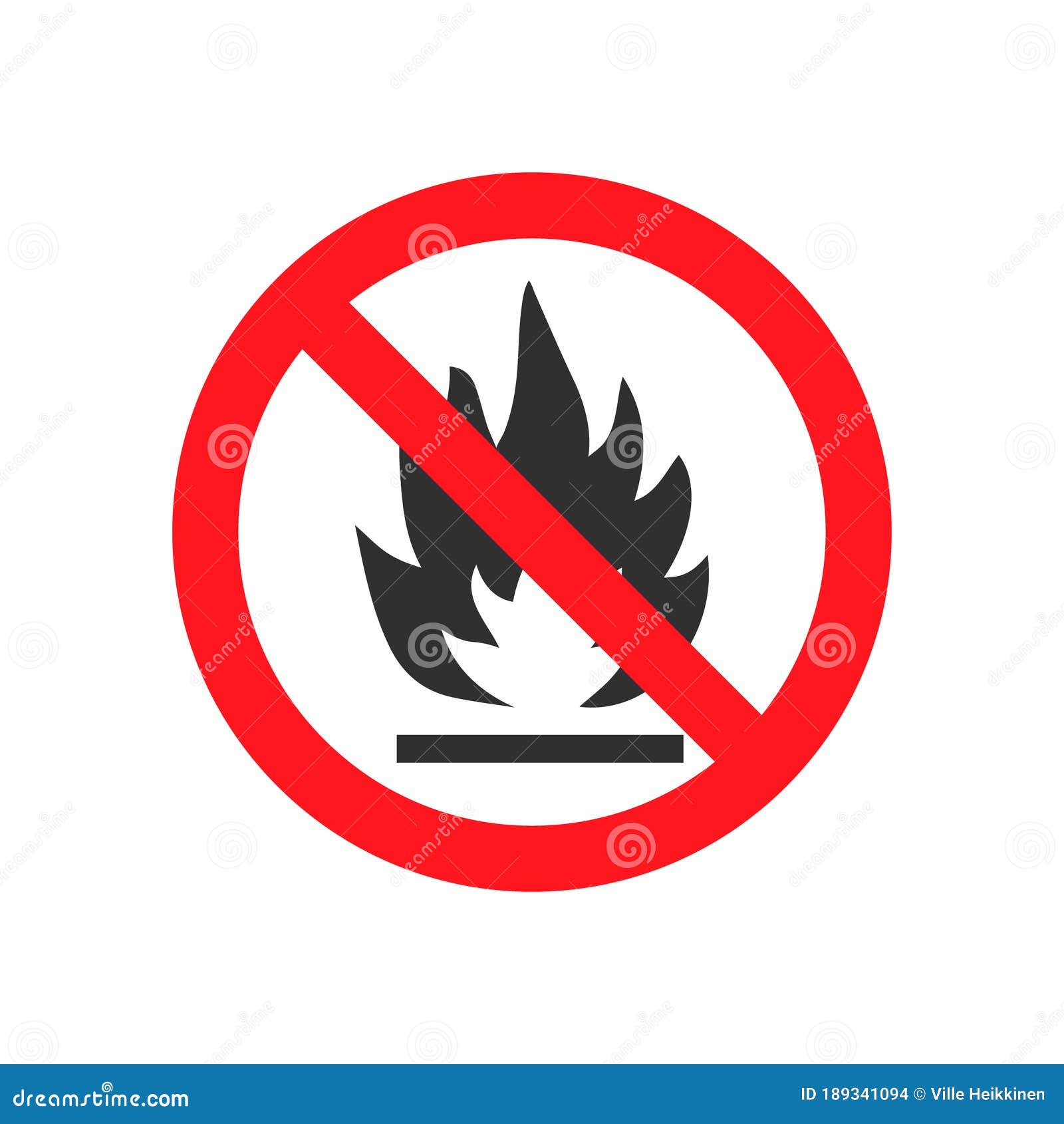 No Fire Vector Sign Icon. No Flame Sign Icon Symbol. Vector ...