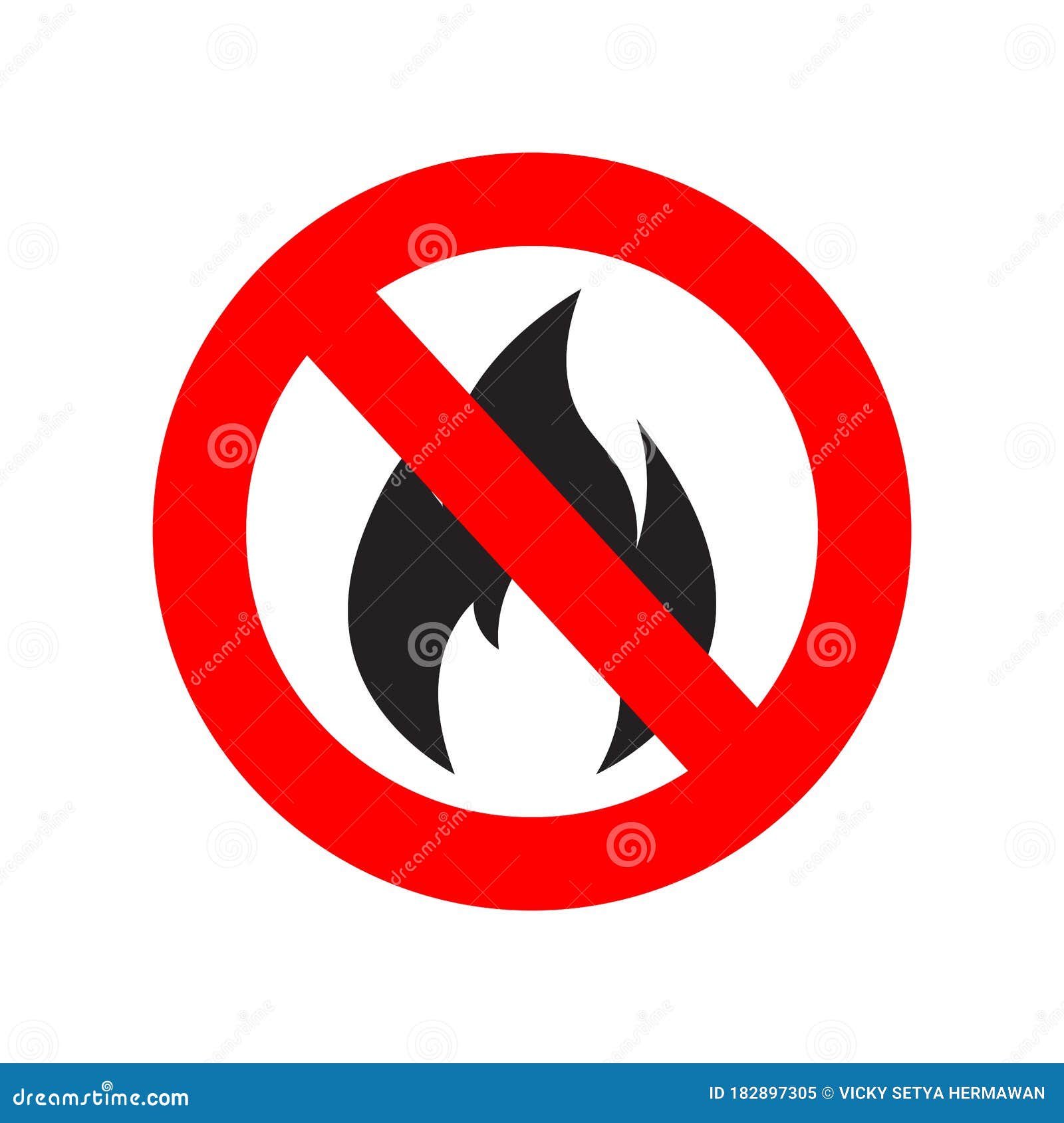 No Fire Vector Sign Icon Symbol. No Open Flame Sign. No Open Flame Sign ...
