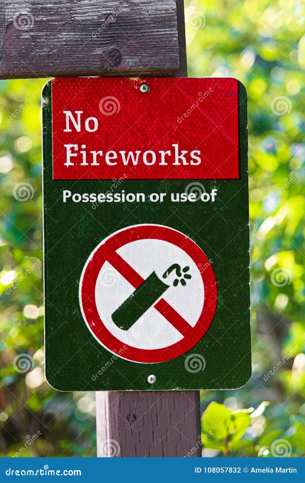A No Firework Possession or Use of Sign Stock Photo - Image of display ...