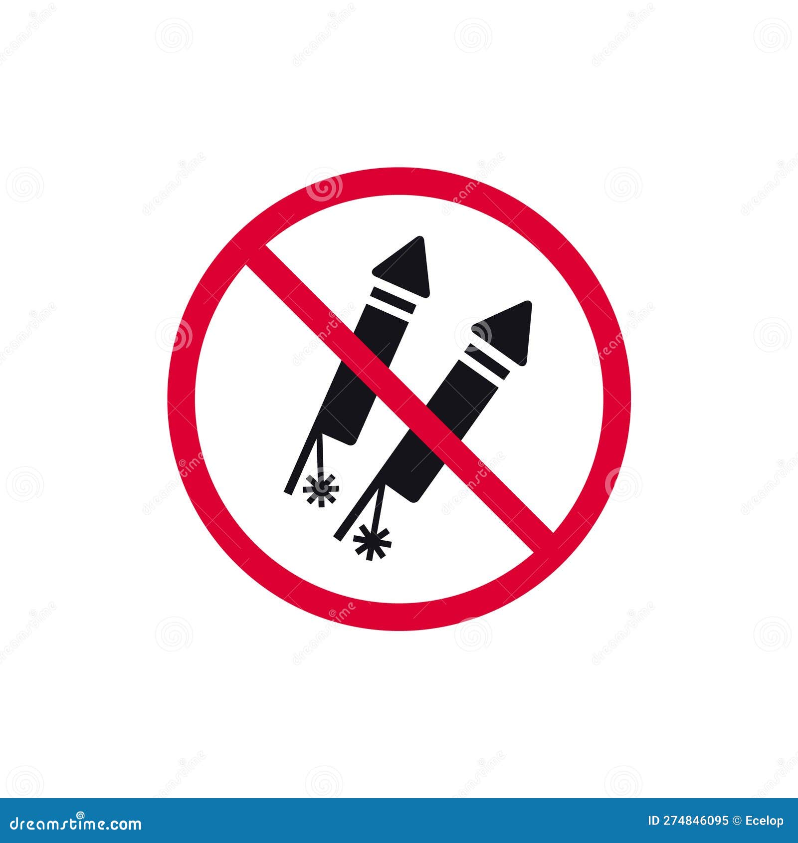 No Fireworks Prohibited Sign, Forbidden Firecrackers Symbol, Vector ...