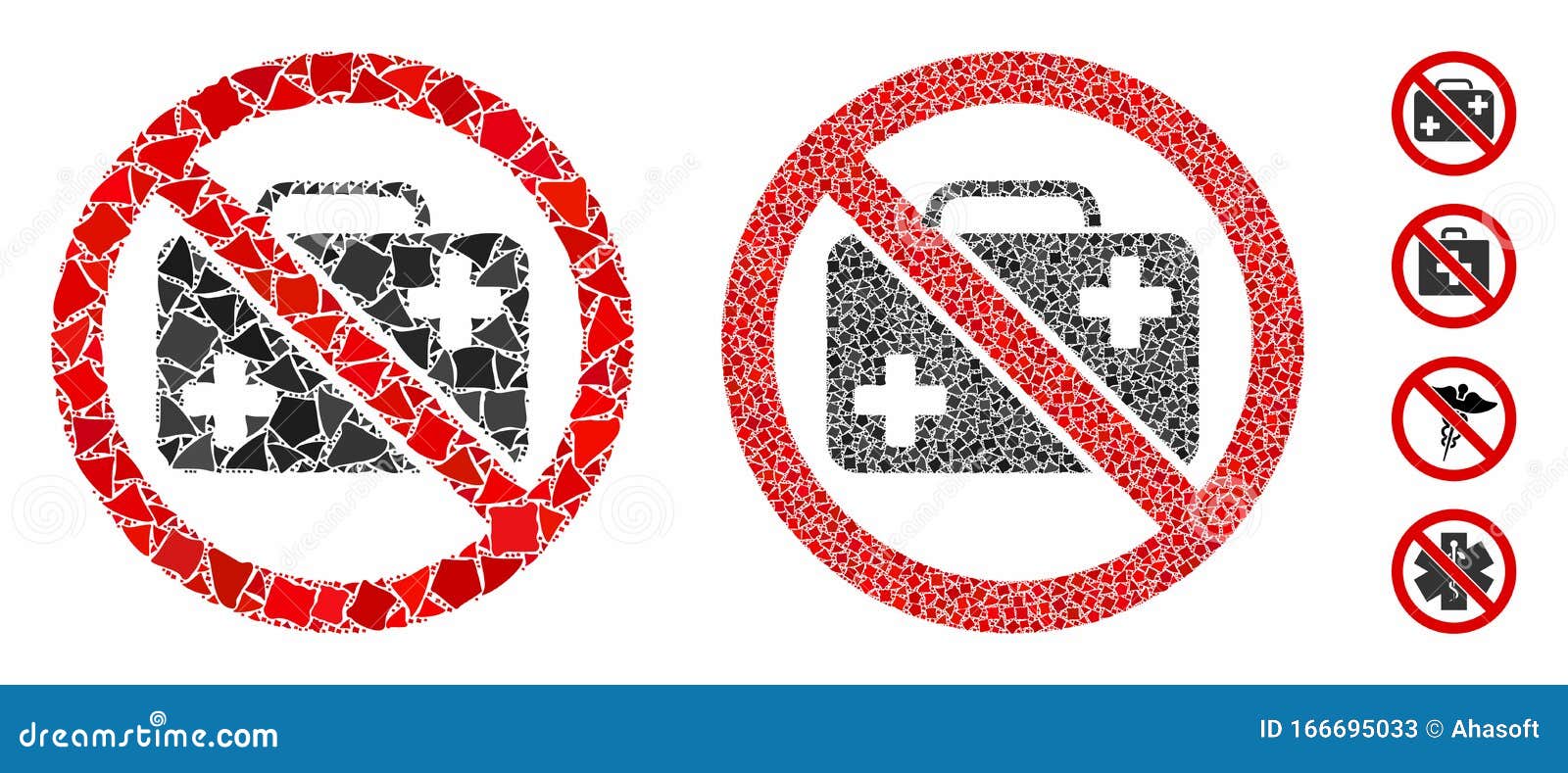 No First-aid Case Composition Icon of Uneven Elements Stock Vector ...