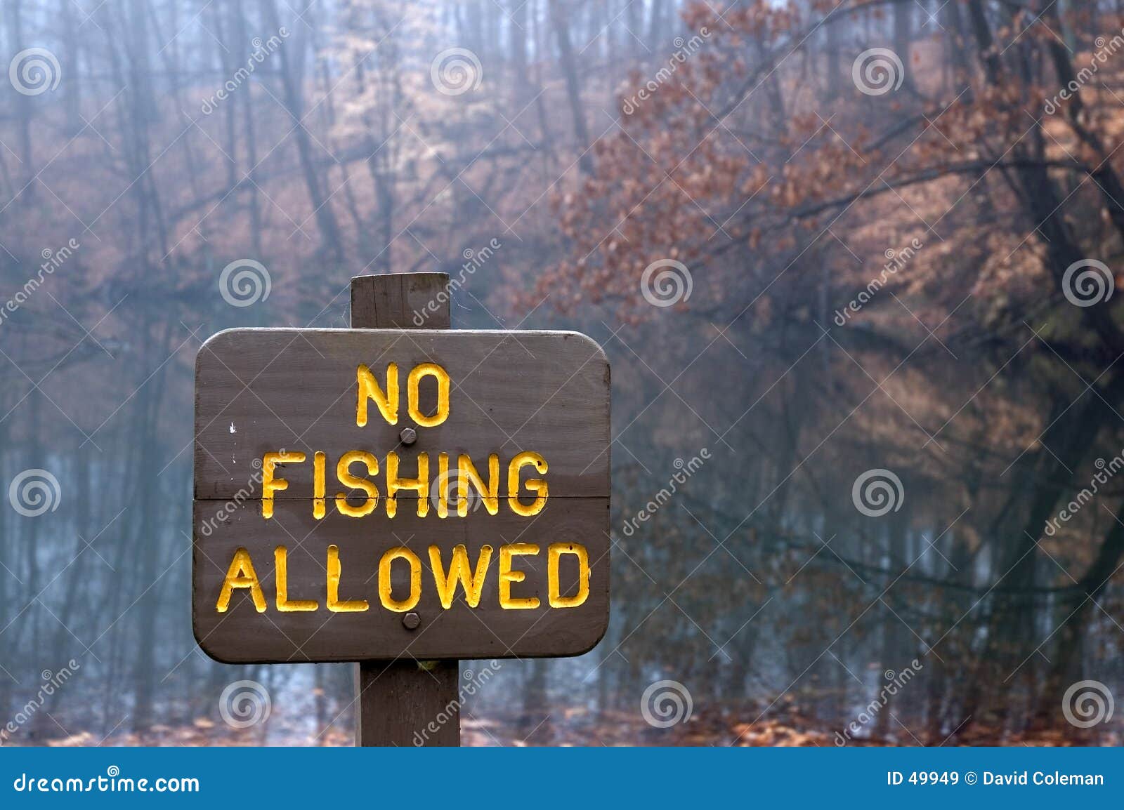 No Fishing stock image. Image of misty, sign, foggy, rules - 49949