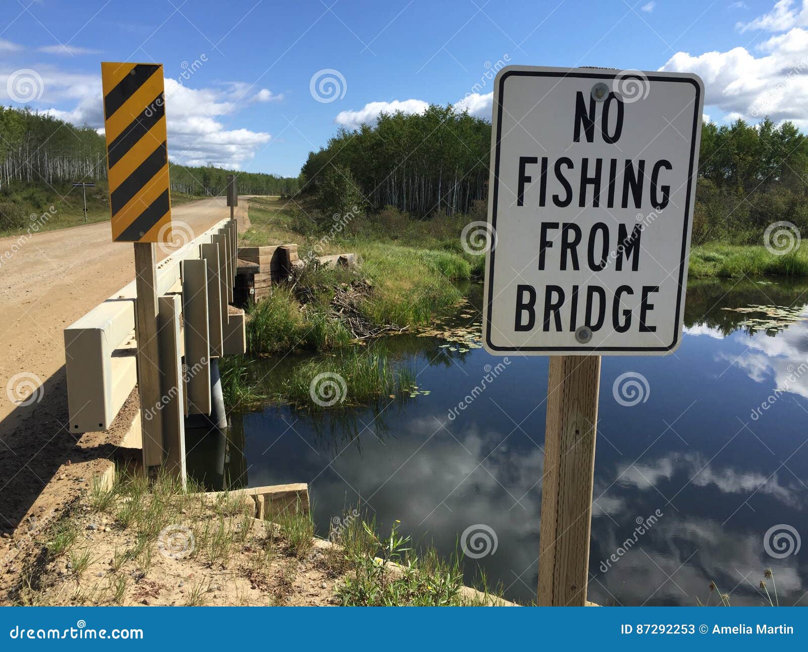 No Fishing from Bridge Sign Stock Image - Image of caution, road: 87292253