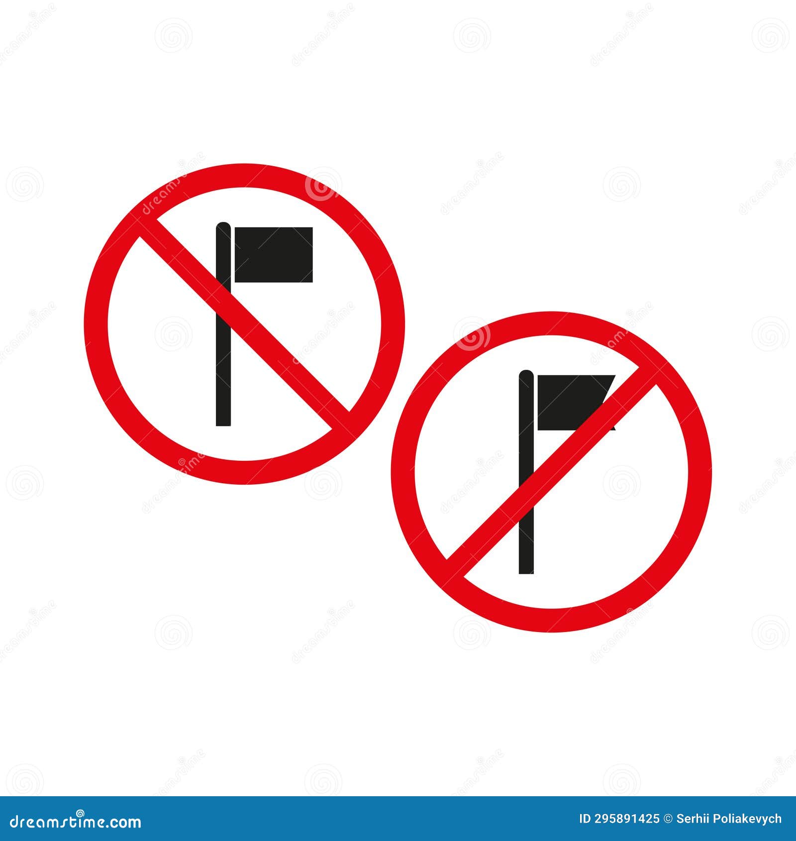 No Flags Icon Set. Vector Illustration. EPS10 Stock Illustration ...