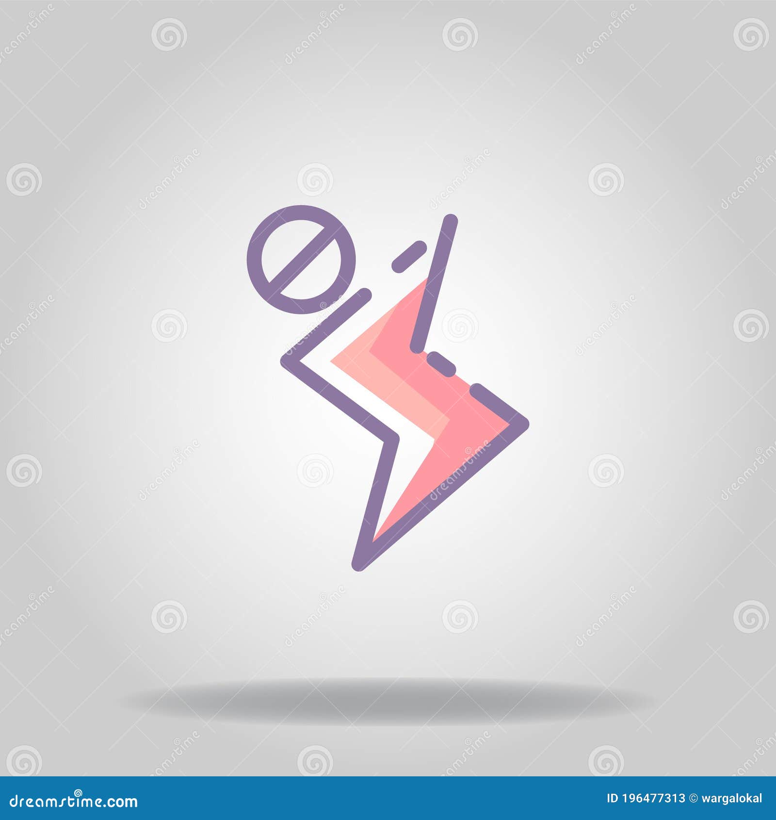 No Flash Icon or Logo in Pastel Color Stock Vector - Illustration of ...