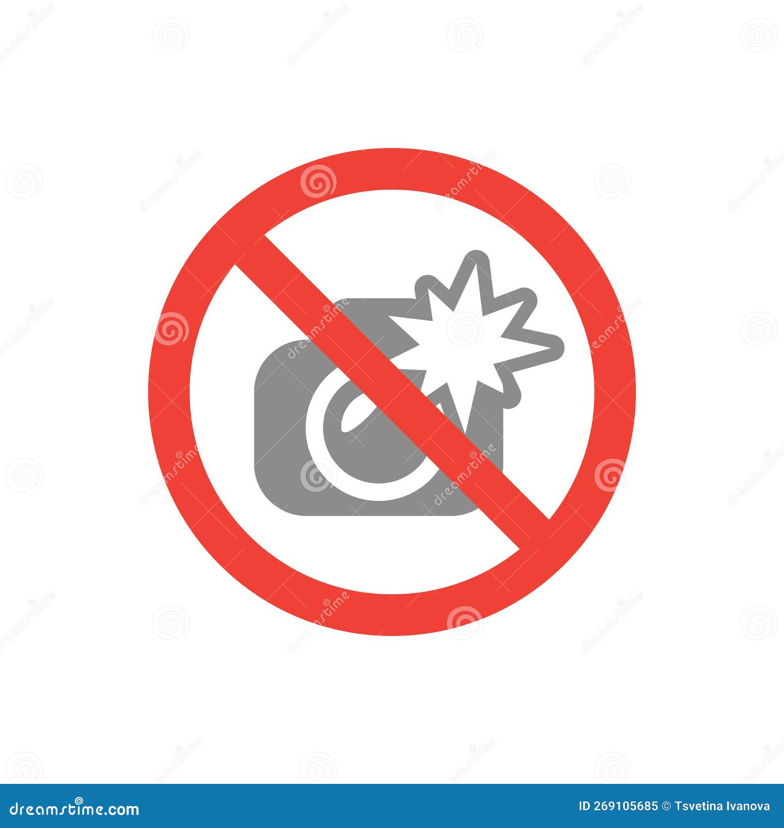 No Flash Photography Vector Prohibition Sign Stock Vector ...