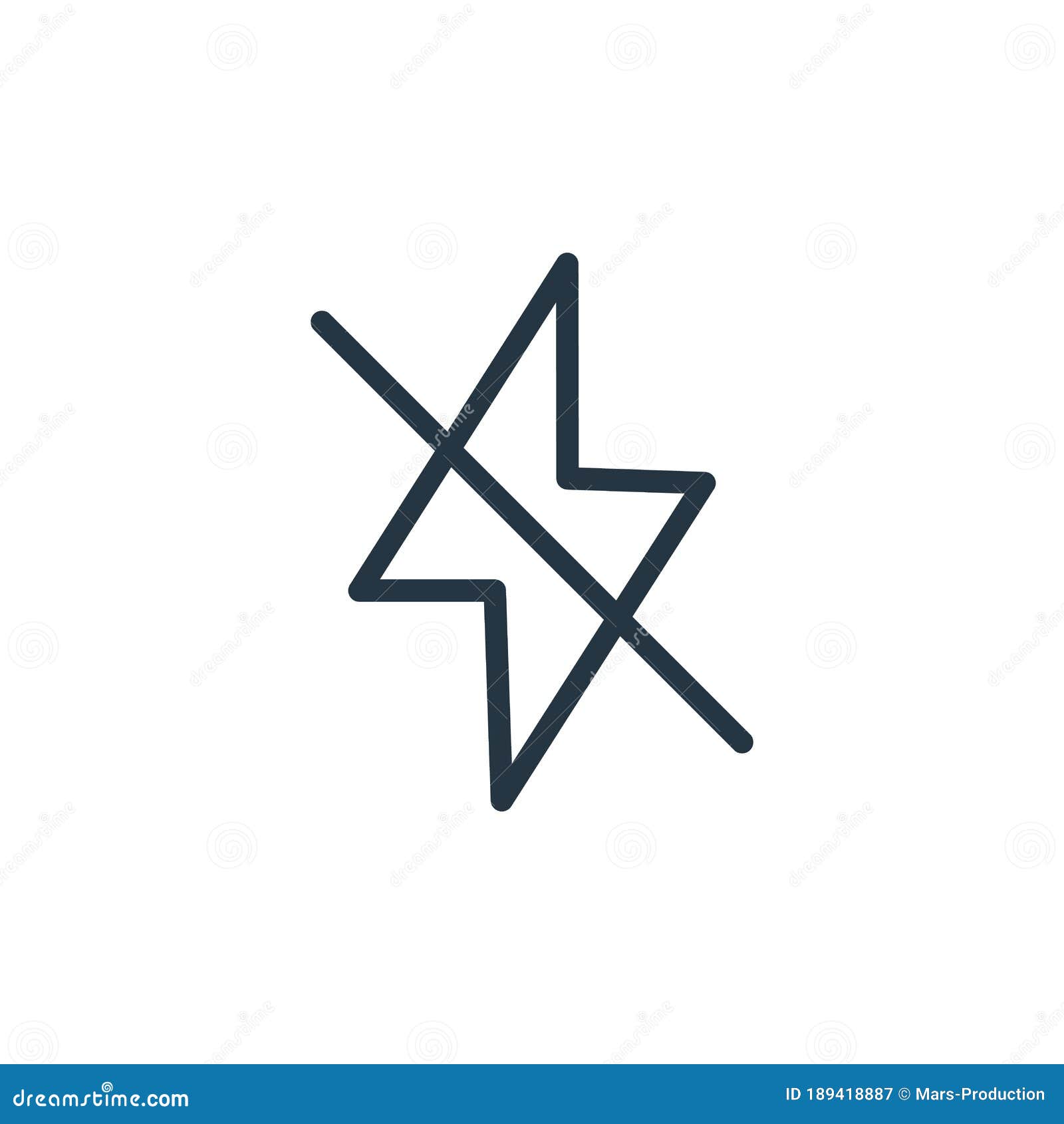 No Flash Vector Icon Isolated on White Background. Outline, Thin Line ...