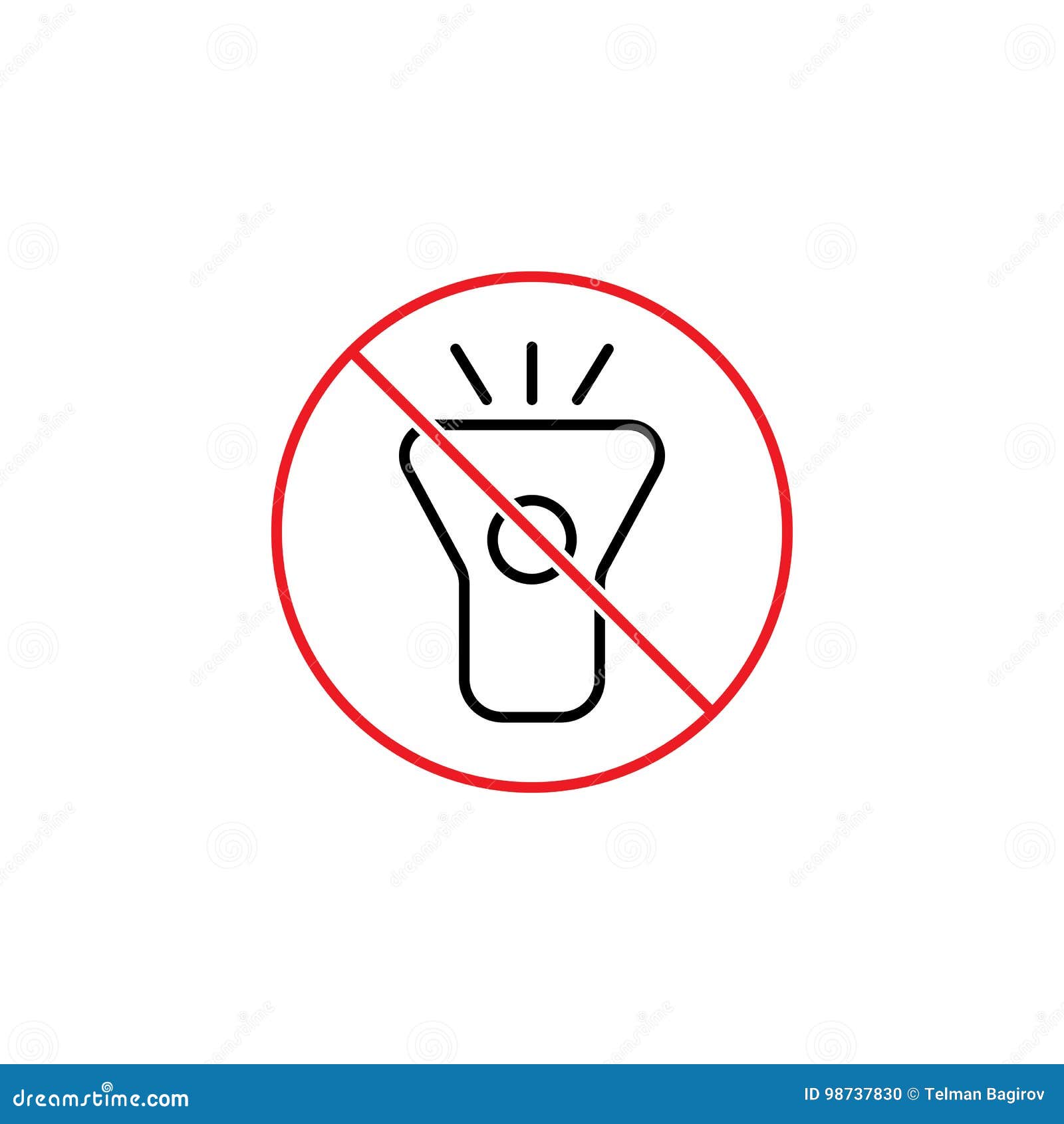 No Flashlight Sign on White Background Stock Illustration ...
