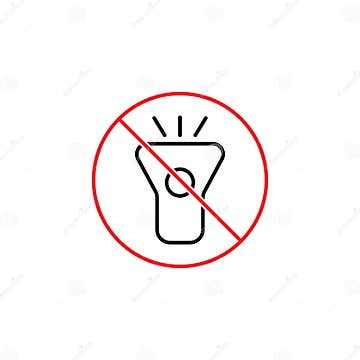 No Flashlight Sign on White Background Stock Illustration ...
