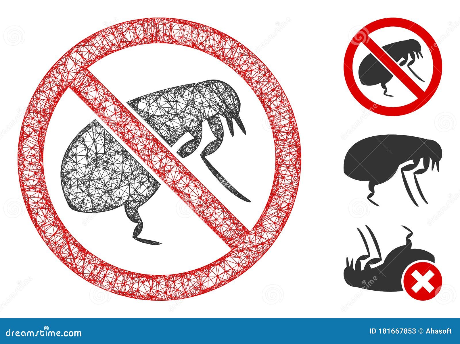 No Flea Polygonal Web Vector Mesh Illustration Stock Illustration ...