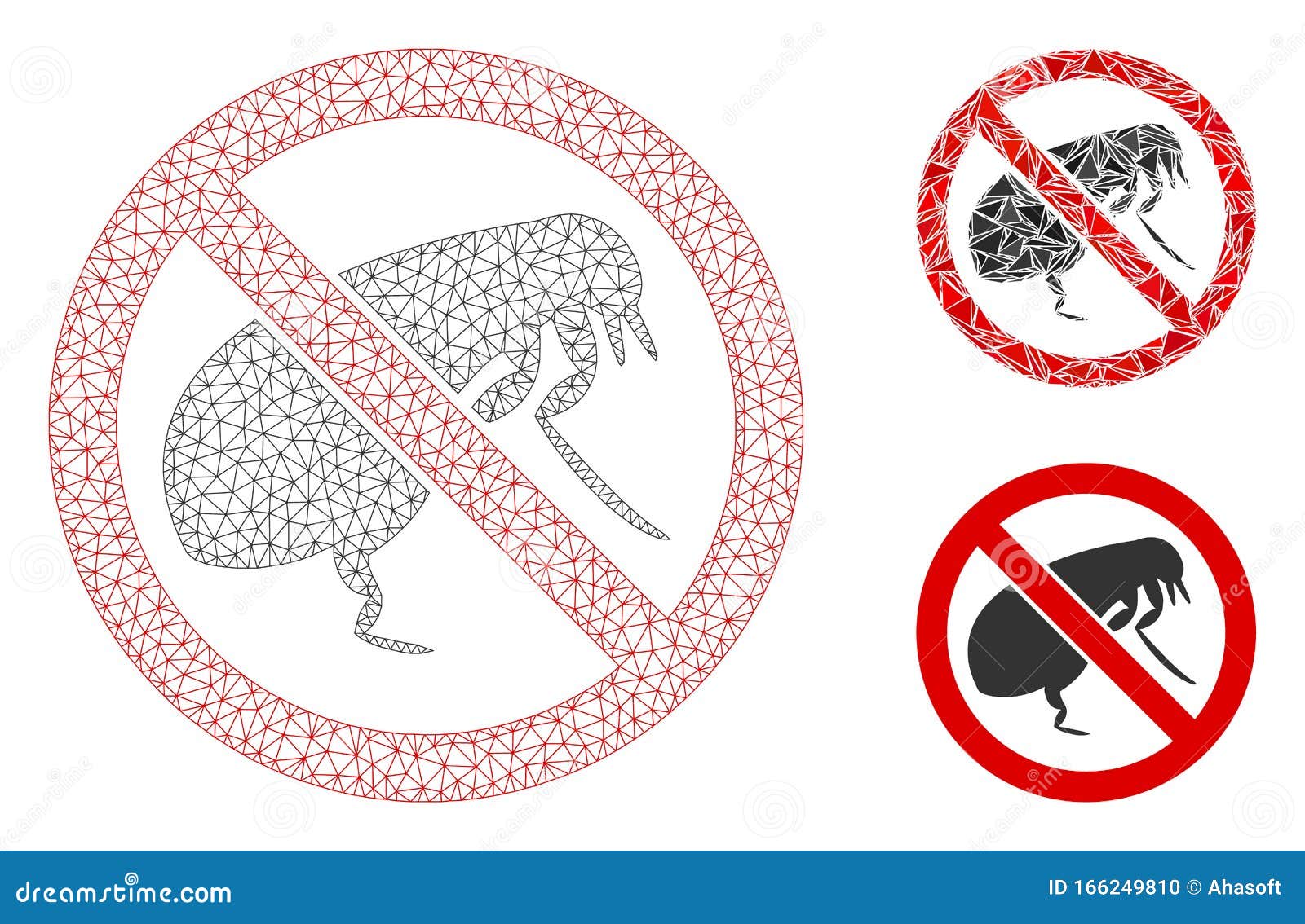 No Flea Vector Mesh Network Model and Triangle Mosaic Icon Stock Vector ...