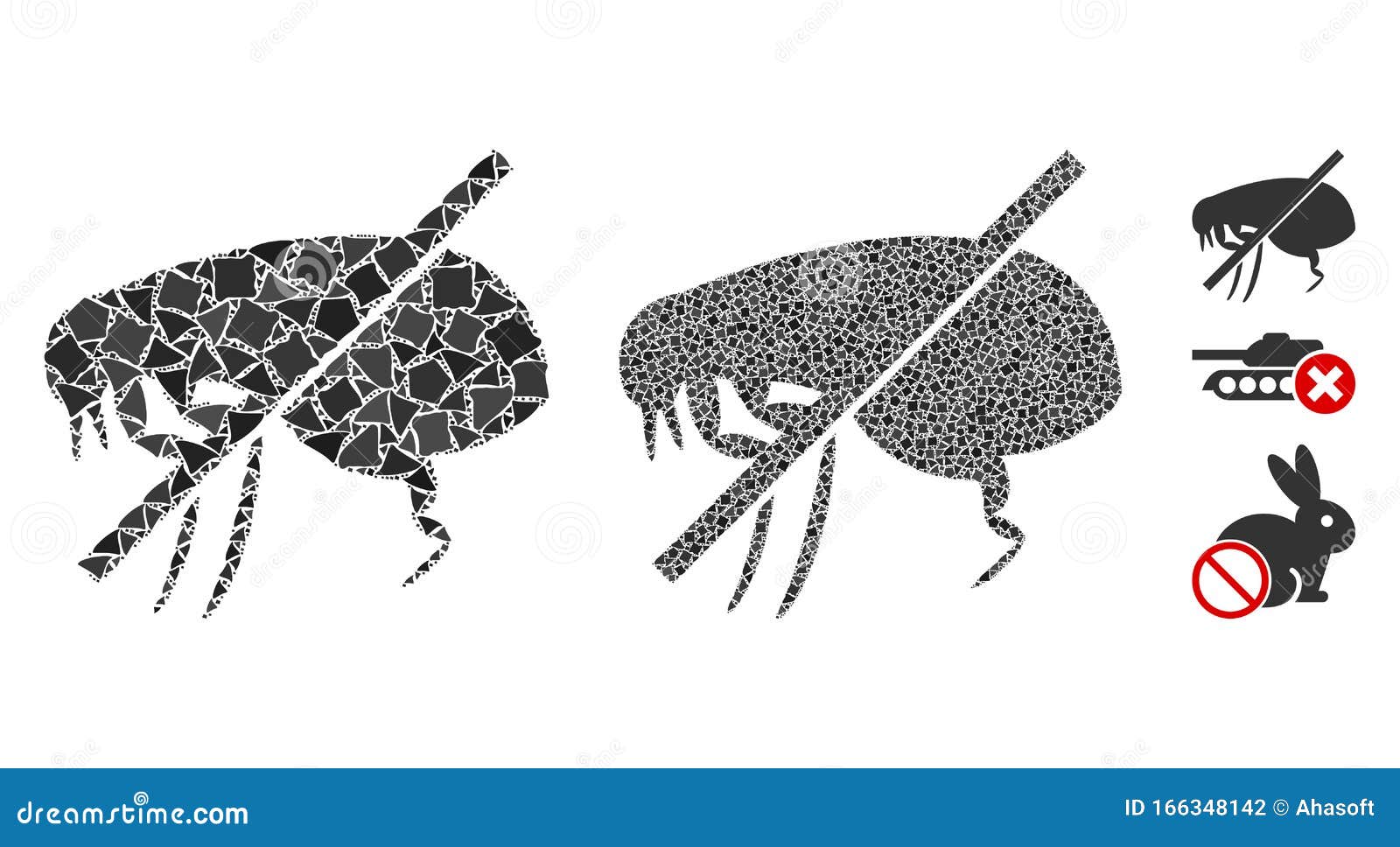 Get Rid Of Fleas Mosaic Icon Of Unequal Parts Cartoon Vector ...