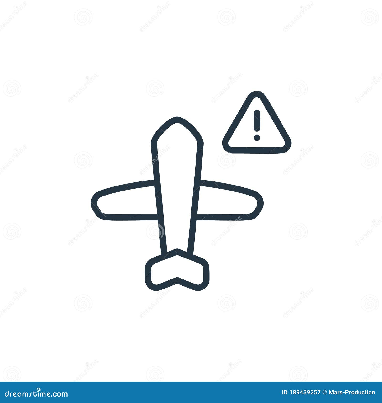 No Flight Vector Icon Isolated on White Background. Outline, Thin Line ...