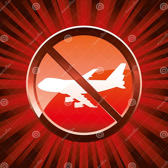 No flights warning stock vector. Illustration of caution - 19636595