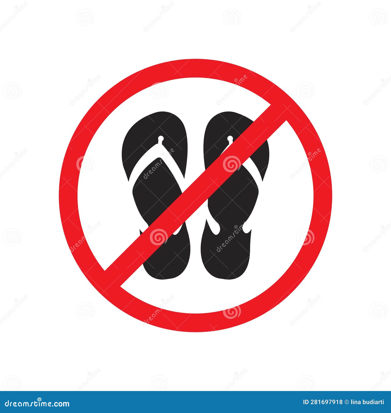 No flip flops icon stock vector. Illustration of restricted - 281697918