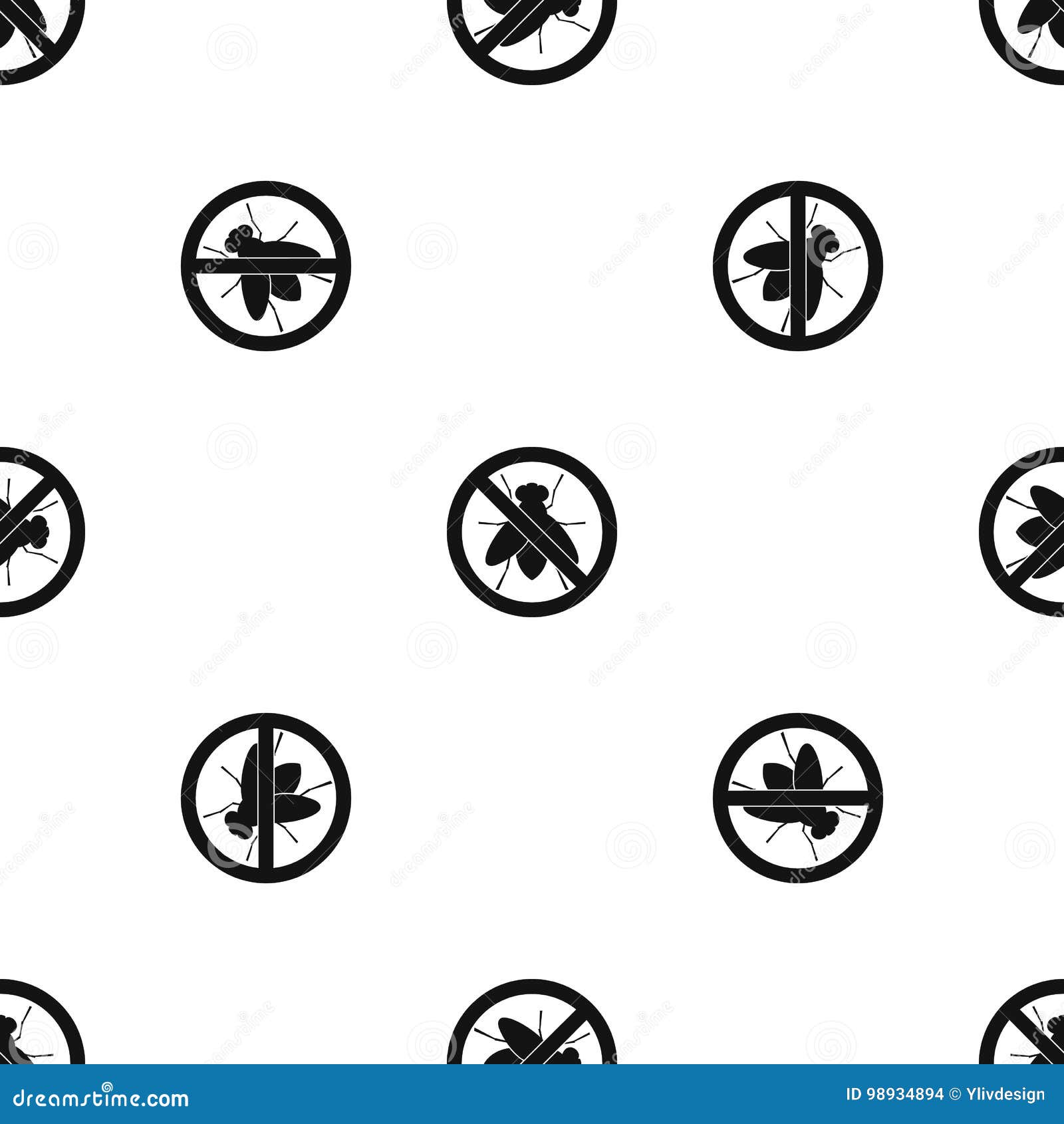 No Fly Sign Pattern Seamless Black Stock Vector - Illustration of icon ...