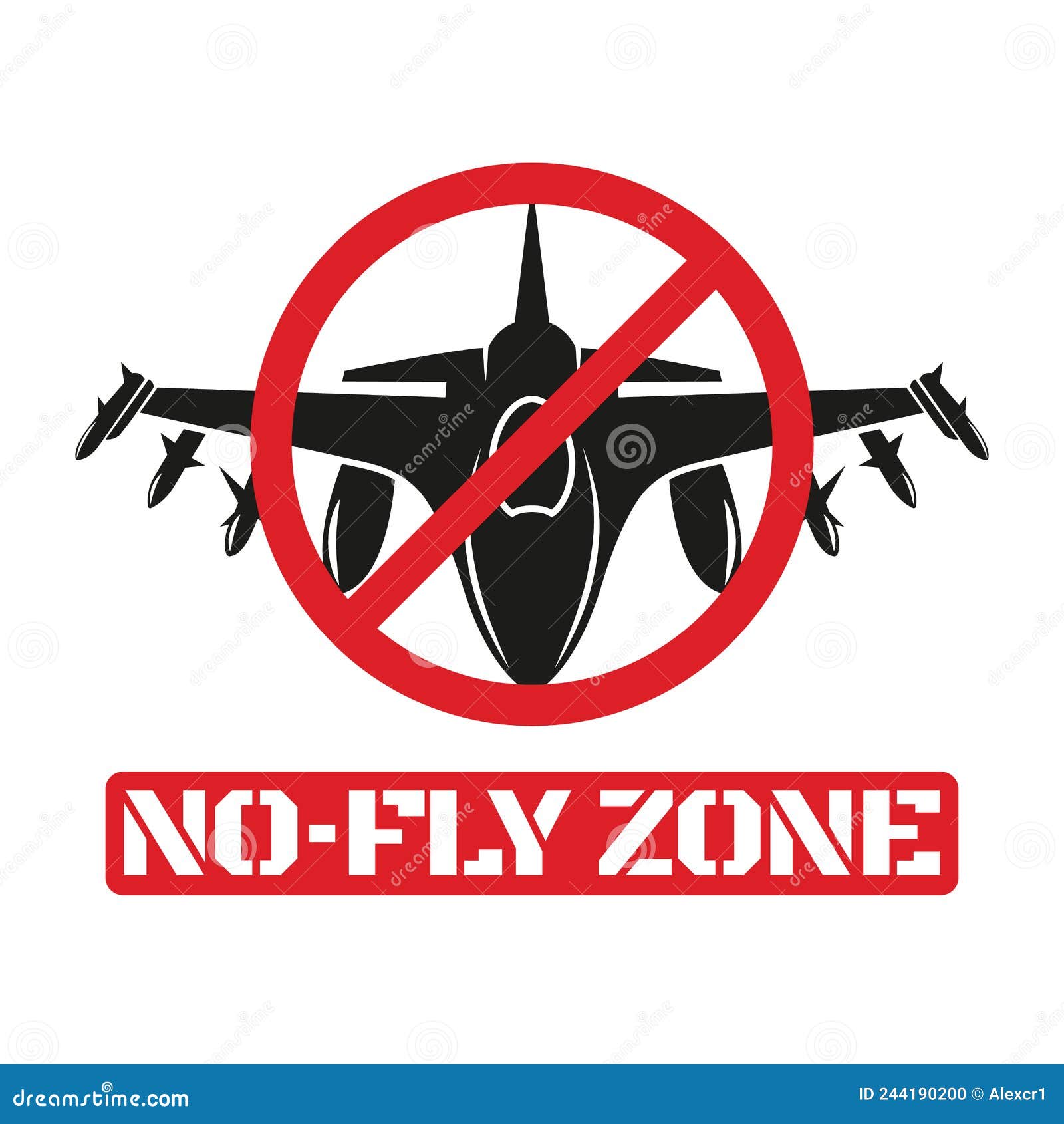 No-fly Zone Sign. Warning Sign Stock Vector - Illustration of message ...