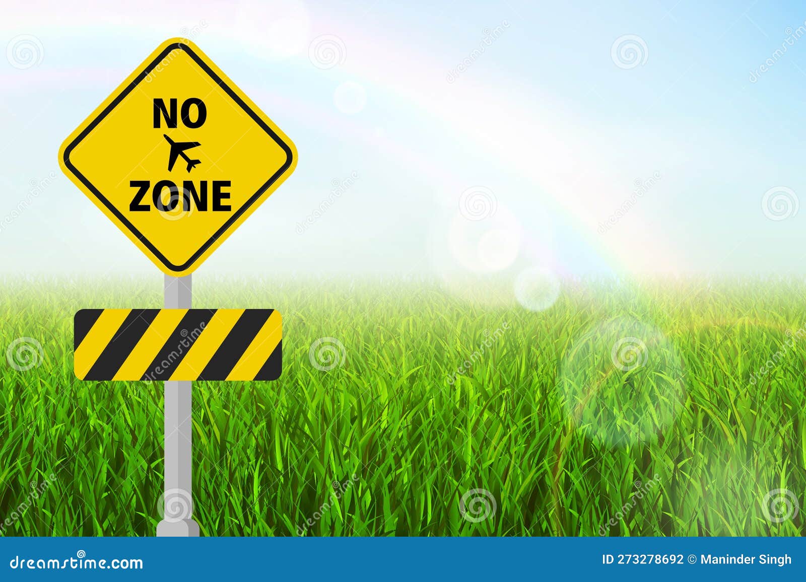 No flying zone sign board. stock photo. Image of zone - 273278692