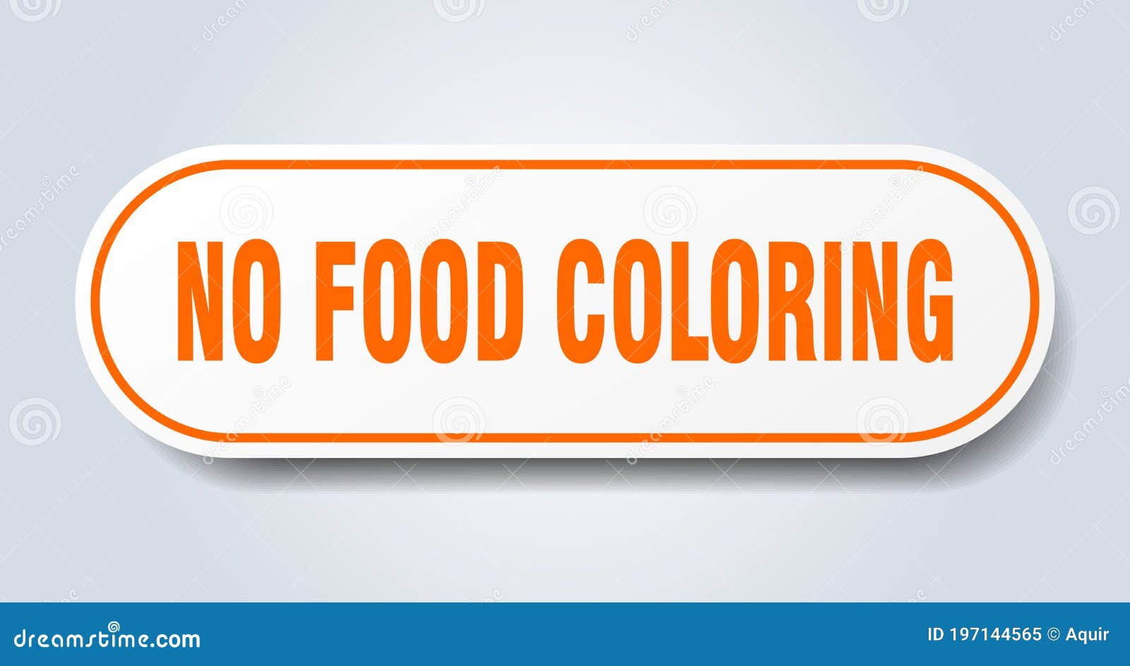 No Food Coloring Sign. Rounded Isolated Button. White Sticker Stock ...