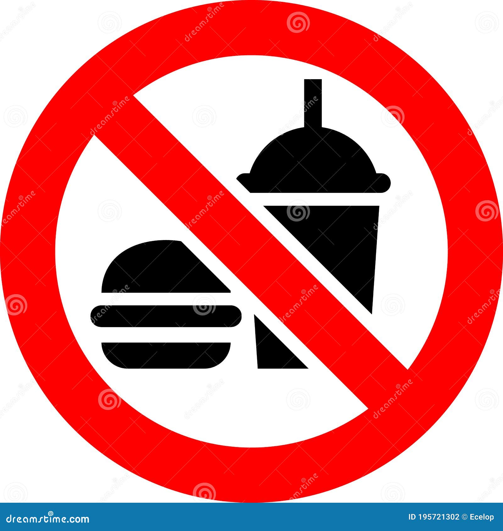 No Food and Drink Forbidden Sign, Modern Round Sticker Stock Vector ... No Food and Drink Forbidden Sign, Modern Round Sticker Stock Vector ...