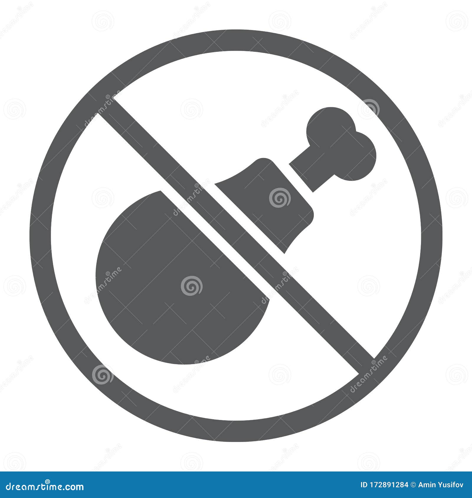 No Food Glyph Icon, Forbidden and Prohibited, No Food Sign, Vector ...