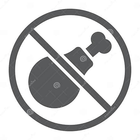 No Food Glyph Icon, Forbidden and Prohibited, No Food Sign, Vector ...