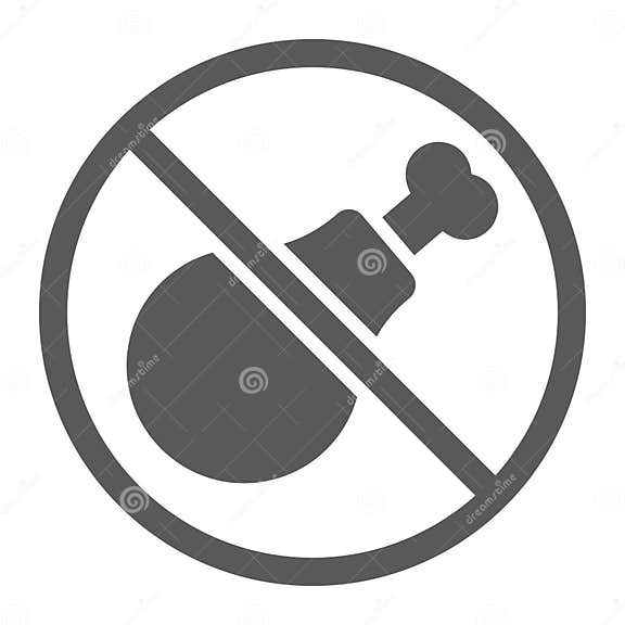 No Food Glyph Icon, Forbidden and Prohibited, No Food Sign, Vector ...